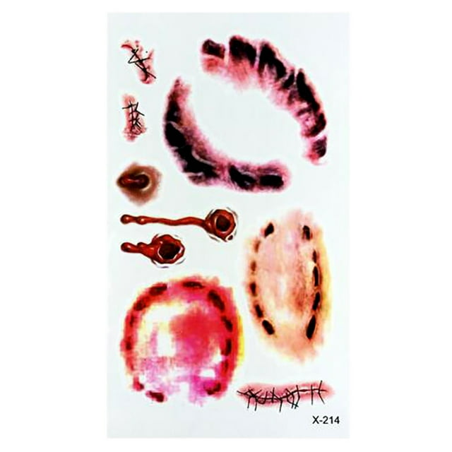 Wovilon Halloween Tattoo Stickers Wound Tattoo Stickers Simulation ...
