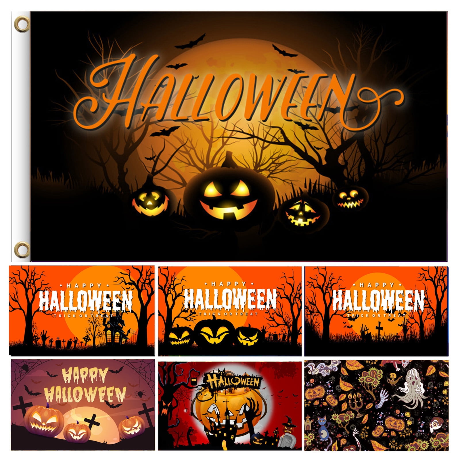 Wovilon Halloween Tree Halloween Decoration Banner Party Background Halloween Background ...