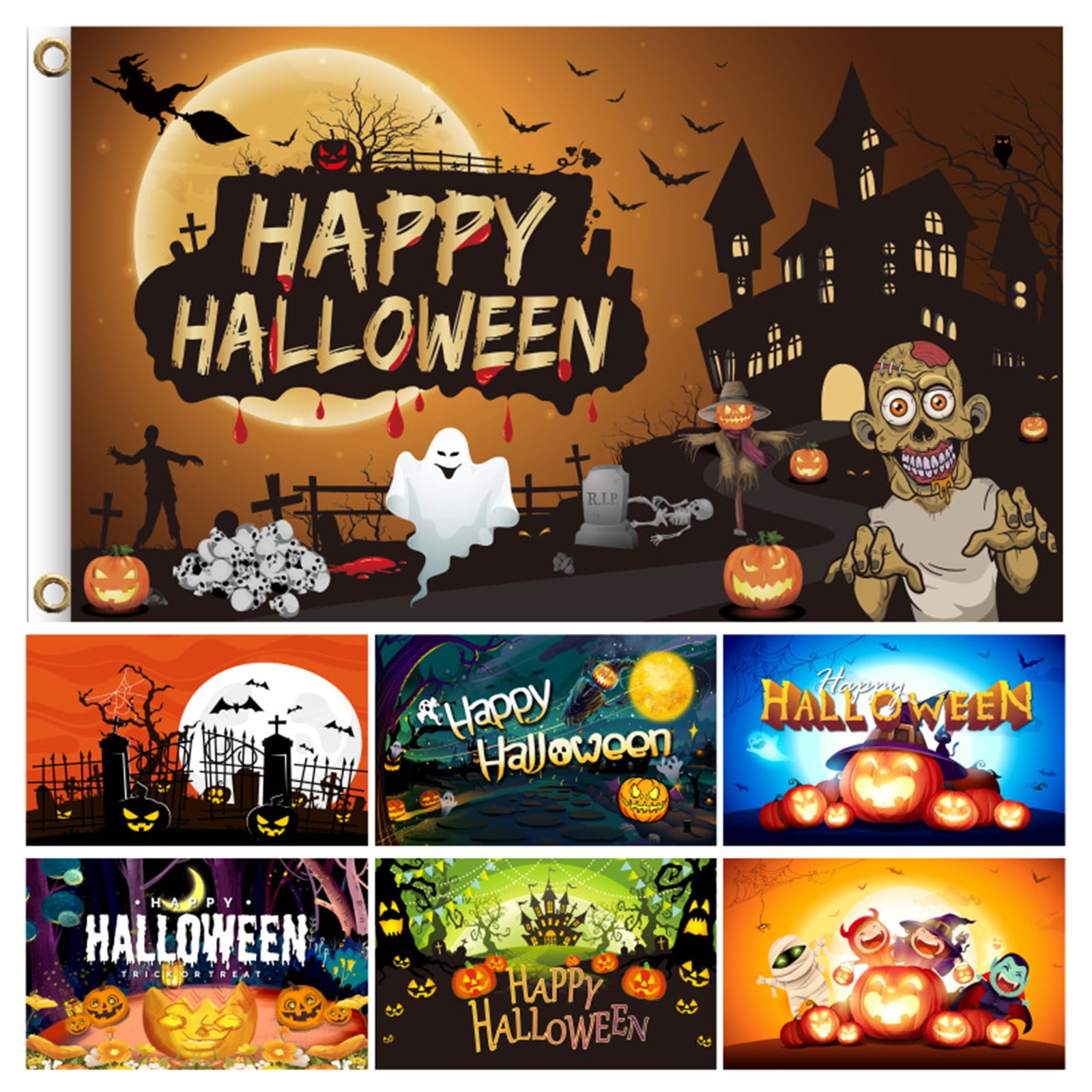 Wovilon Halloween Tree Halloween Decoration Banner Party Background Halloween Background ...