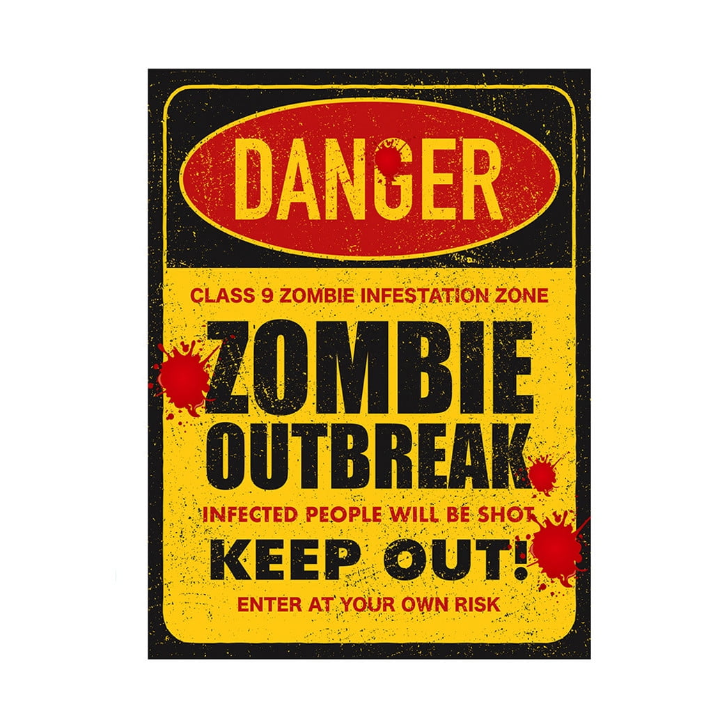 Wovilon Halloween Warning Label Ghosts Zone Label Wall Sticker Window ...