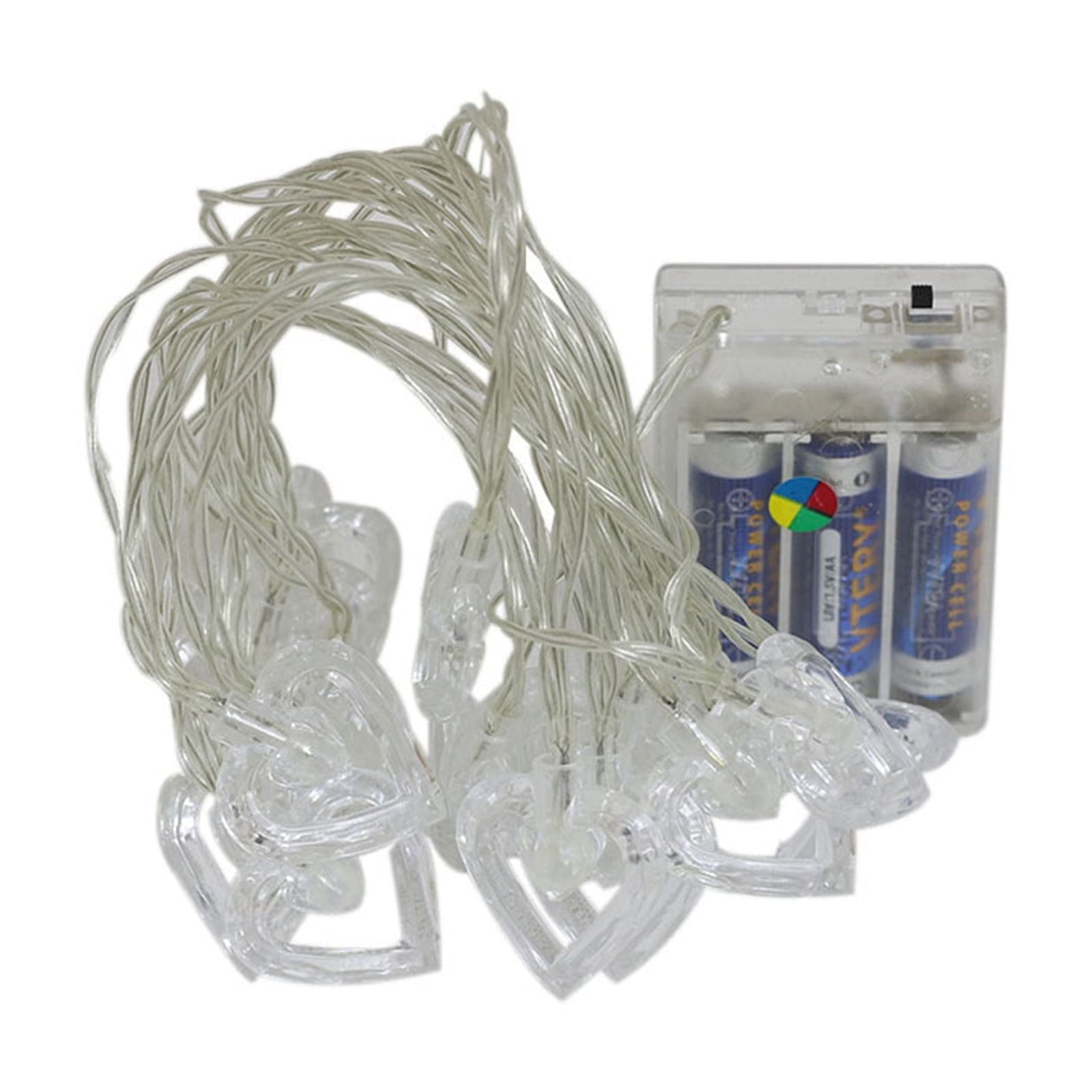 Wovilon Heart Shaped Lights 5ft LED Love Flashing Lights Battery ...