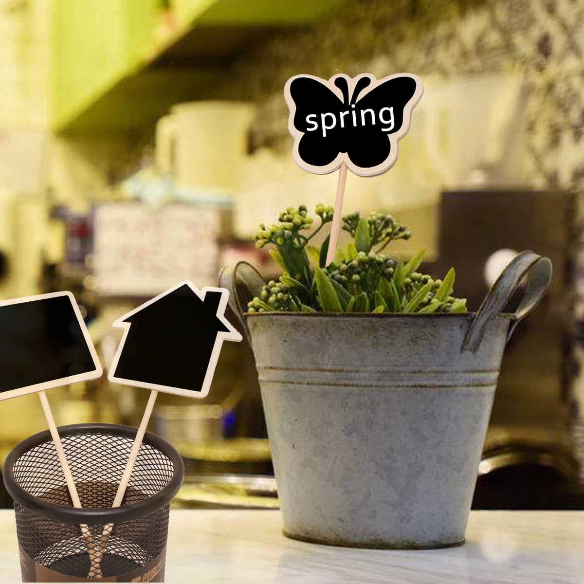 Wovilon Home Decor for Living Room Small Blackboard Plant and Flower ...