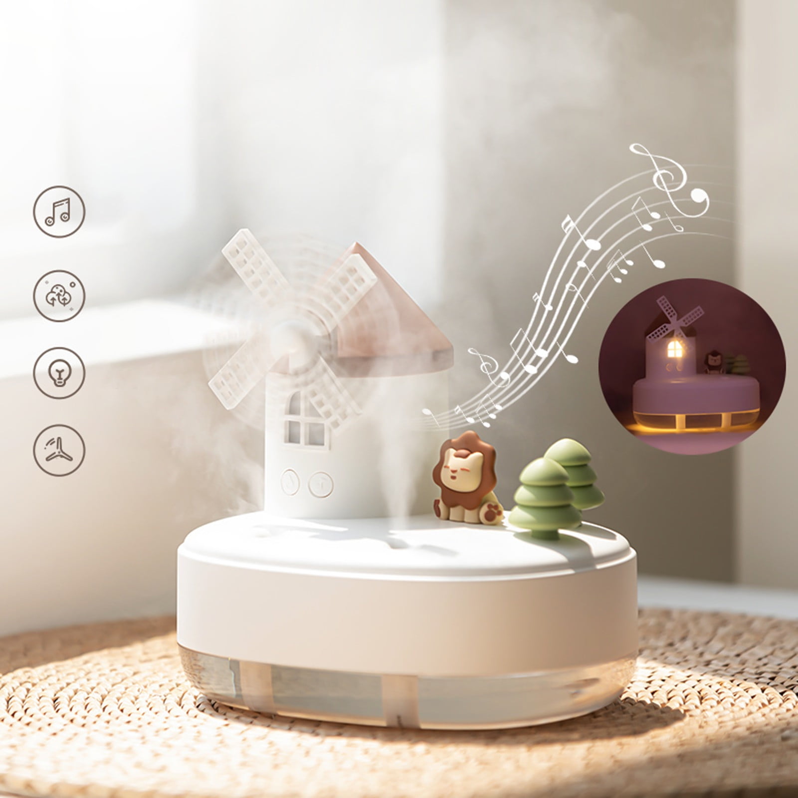 Wovilon Humidifiers For Bedroom Home Appliances Humidifier 650 Ml Warm ...