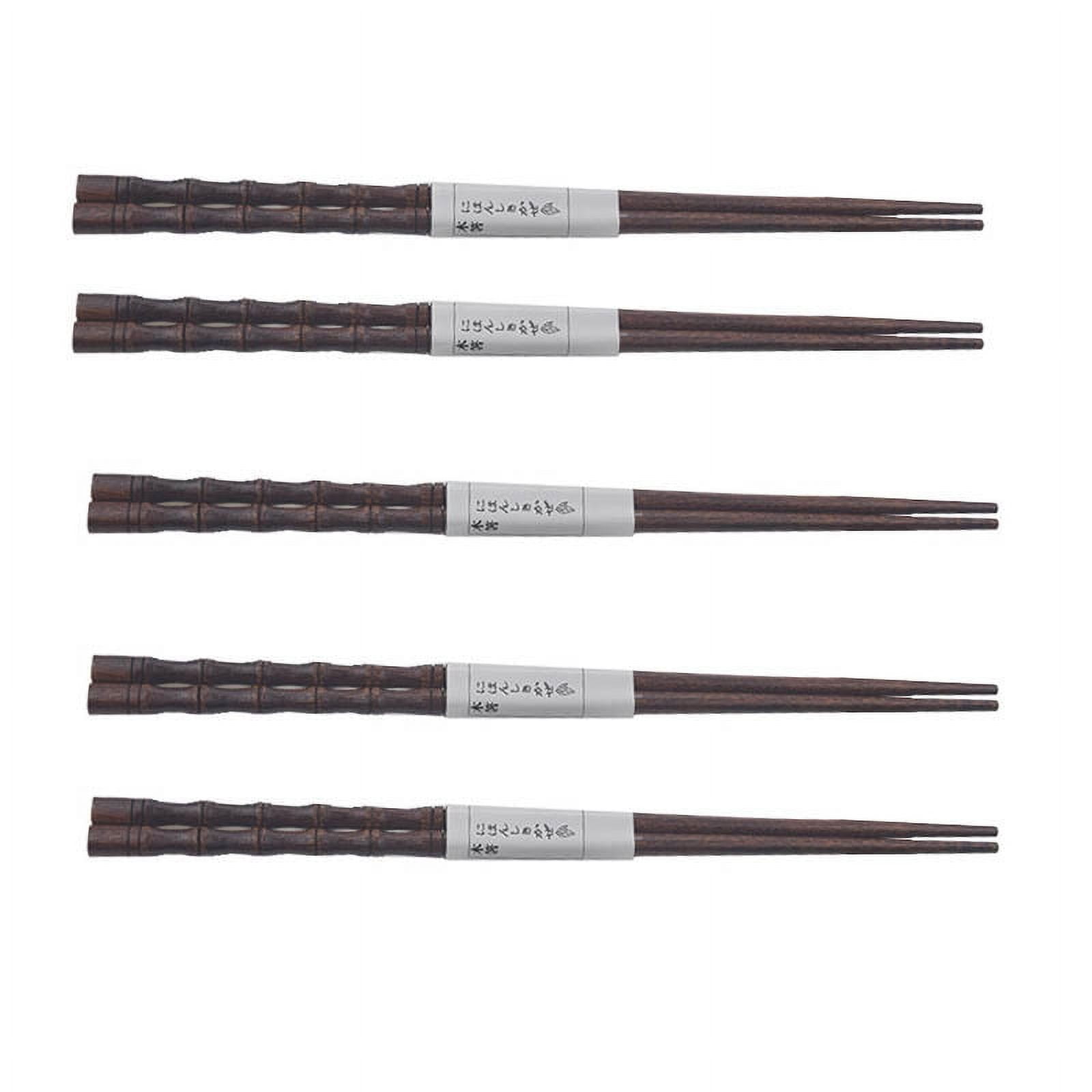 Wovilon Japanese Natural Wood Chopstick Set Reusable Classic Style ...