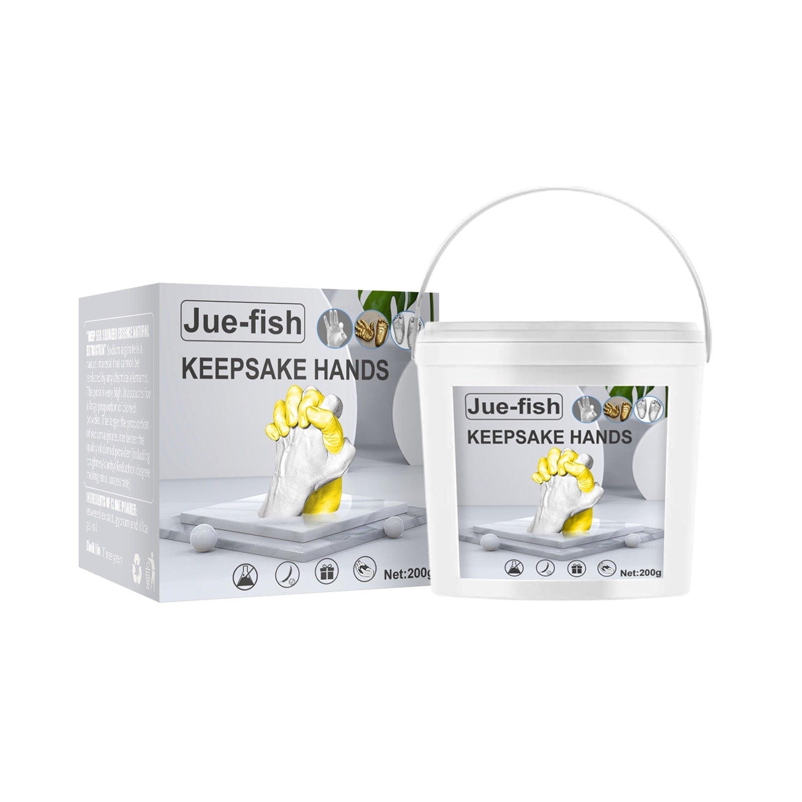 Wovilon Couple Plaster Hand Mold Craft Kit Souvenir Hand Casting Kit ...