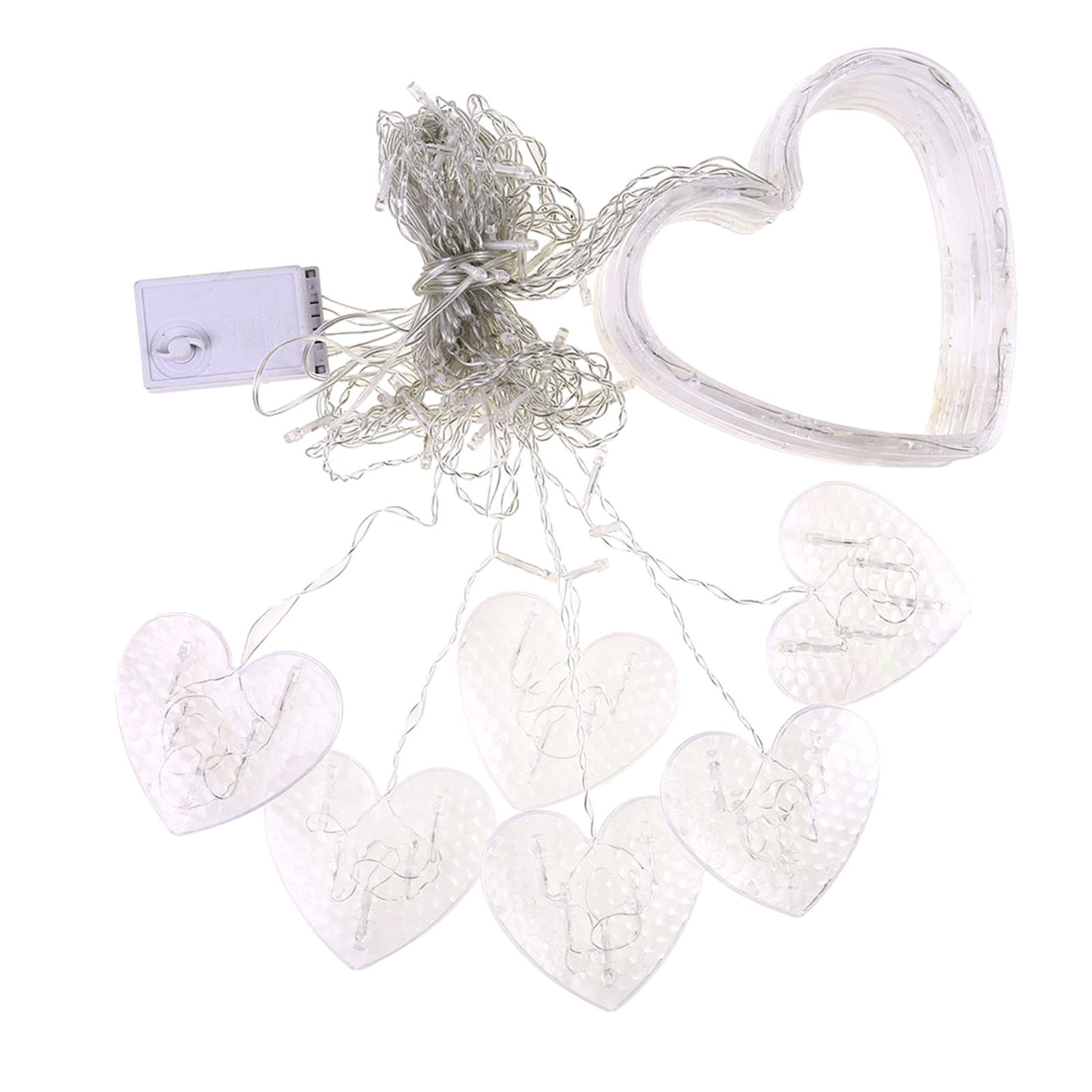 Wovilon Led Light Strips Heart Shape Curtain Light Led Light String ...