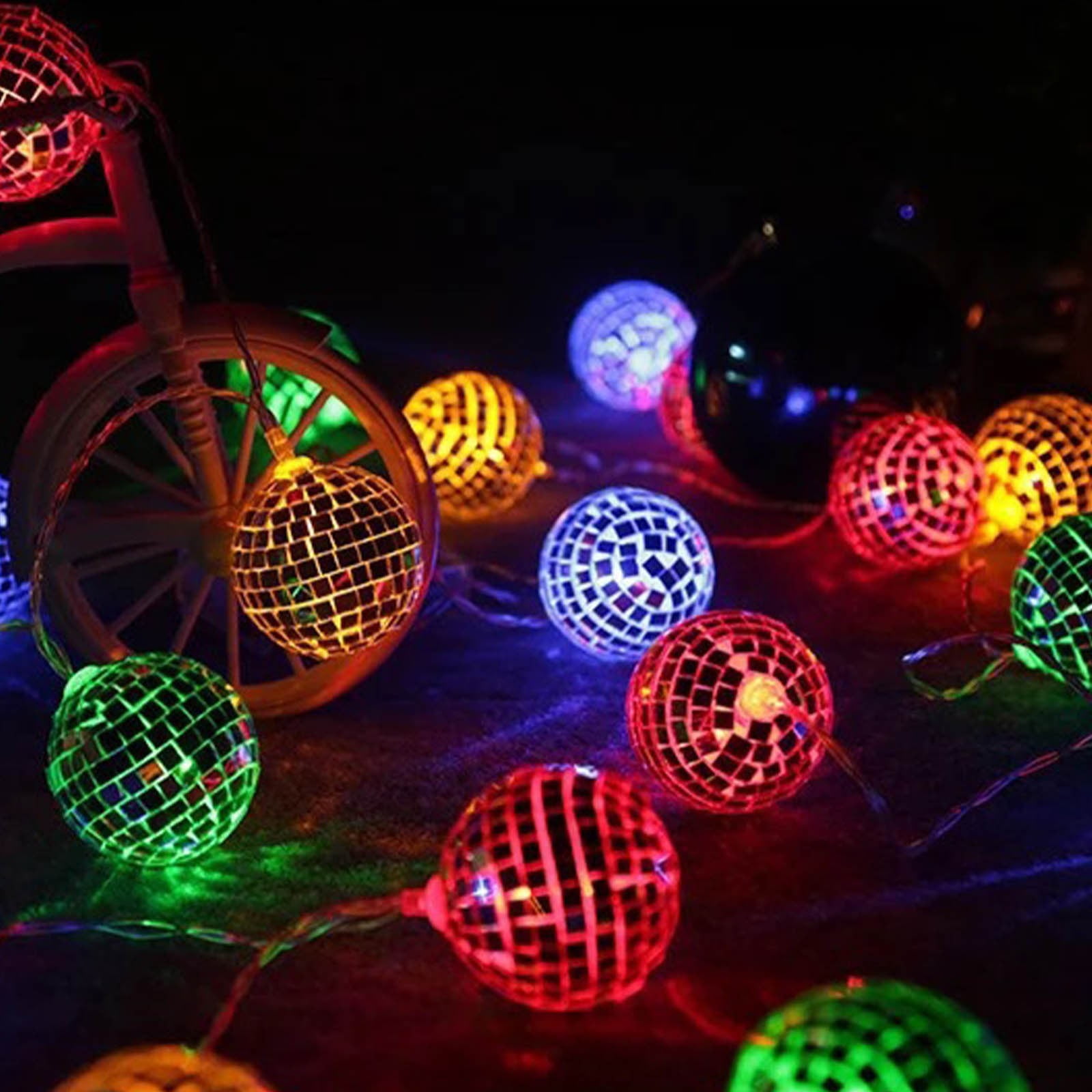 Wovilon Led String Lights Mirror Ball Stage Reflection Lamp For Wedding ...