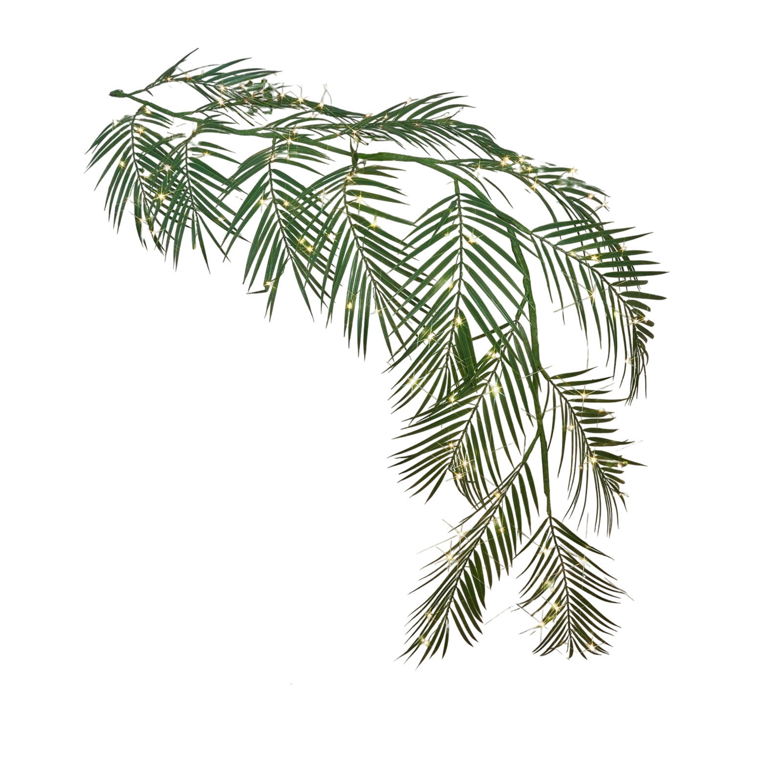 Wovilon Lighted Palm Garland Timer 6FT 120 Led Lights Battery Operated ...