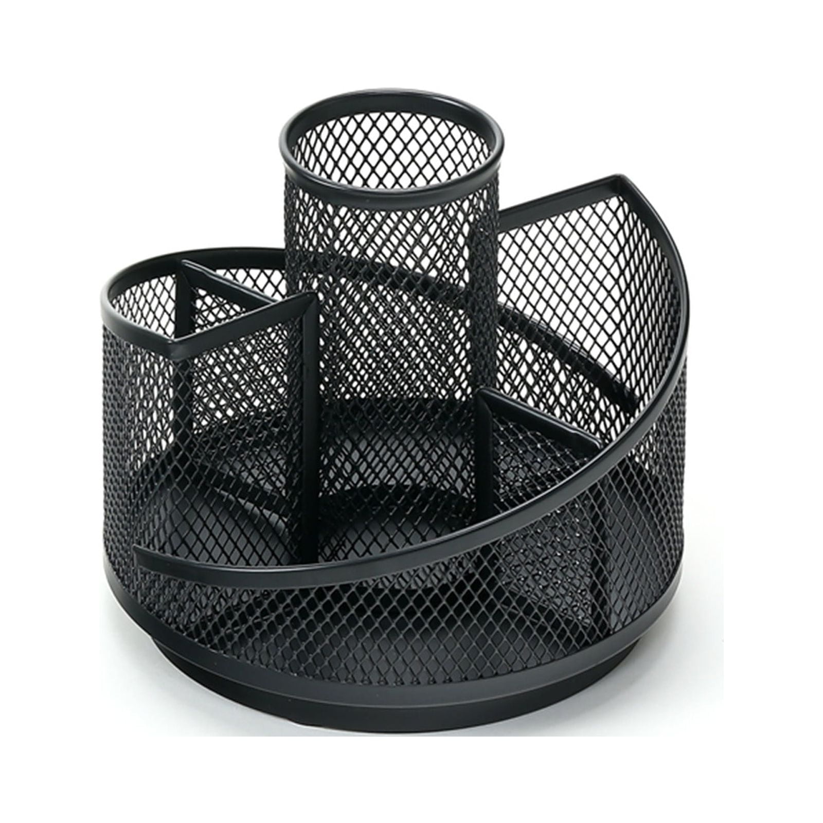 Wovilon Mesh Desk Organizer, Black 360° Rotating Pen Holder, 5 ...
