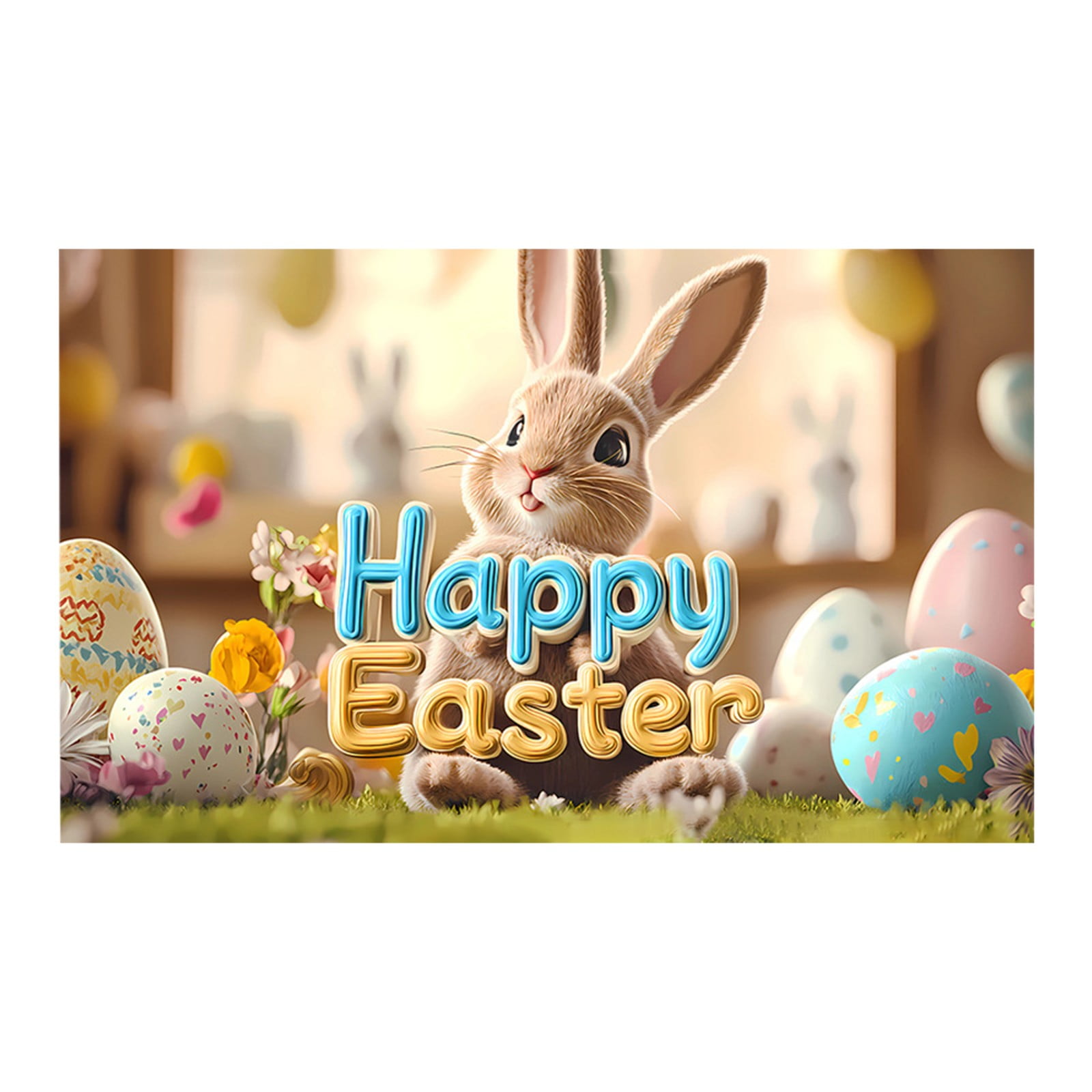 Wovilon New Easter Background Fabric Festival Party Decoration Photo ...