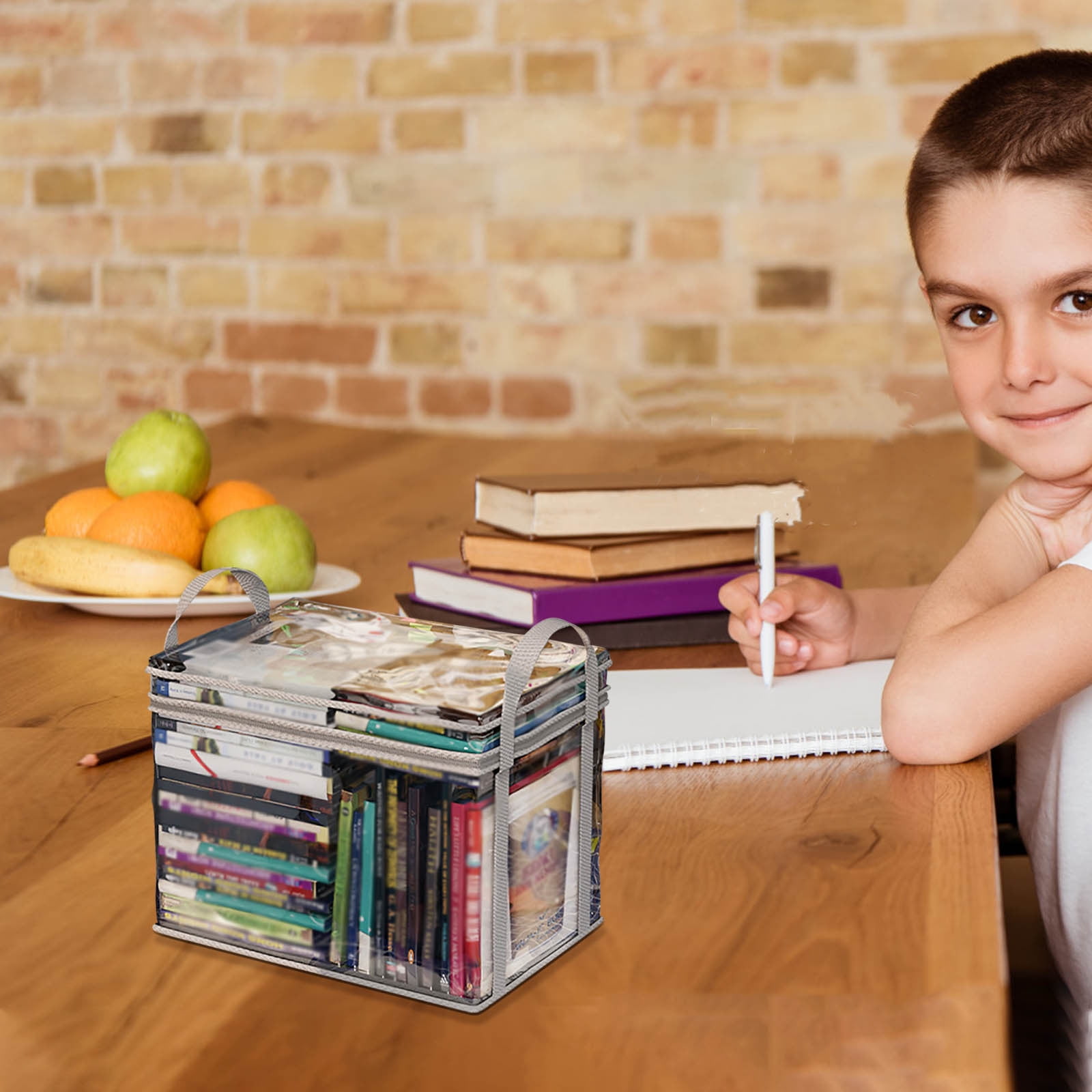 Wovilon Old Book Storage Box Artifact Books Student Bookshelf Organizing Classroom Book Bag ...