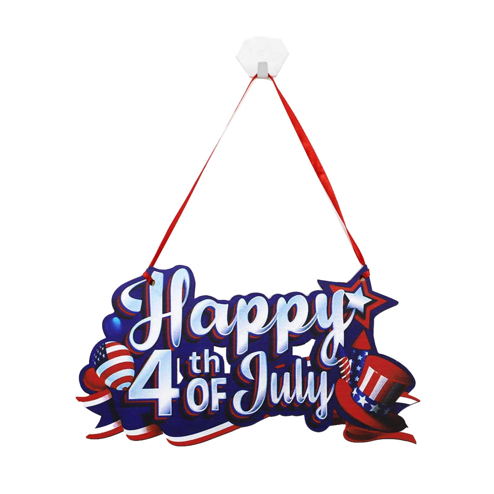 Wovilon Patriotic Sign 4Th Of July Hanging Sign Patriotic Wooden ...