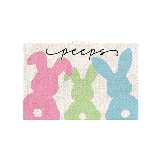Wovilon Place Mats Easter Bunny Dinner Mat Table Flag Easter Printed ...