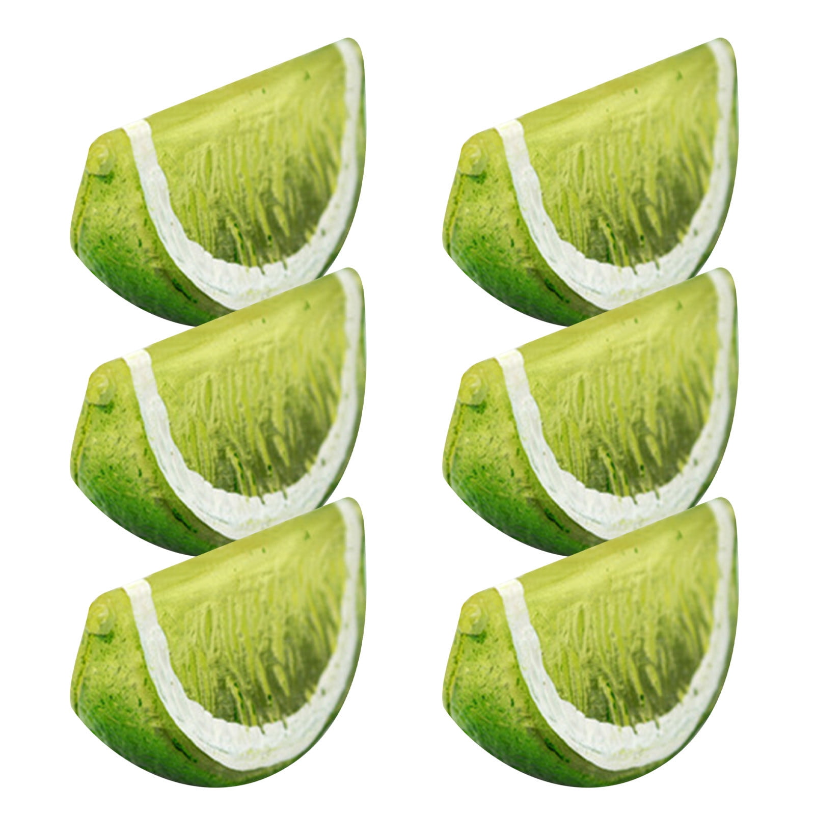 Wovilon Plastic Moon Shaped Green Lemon Block Realistic Fake Fruit ...