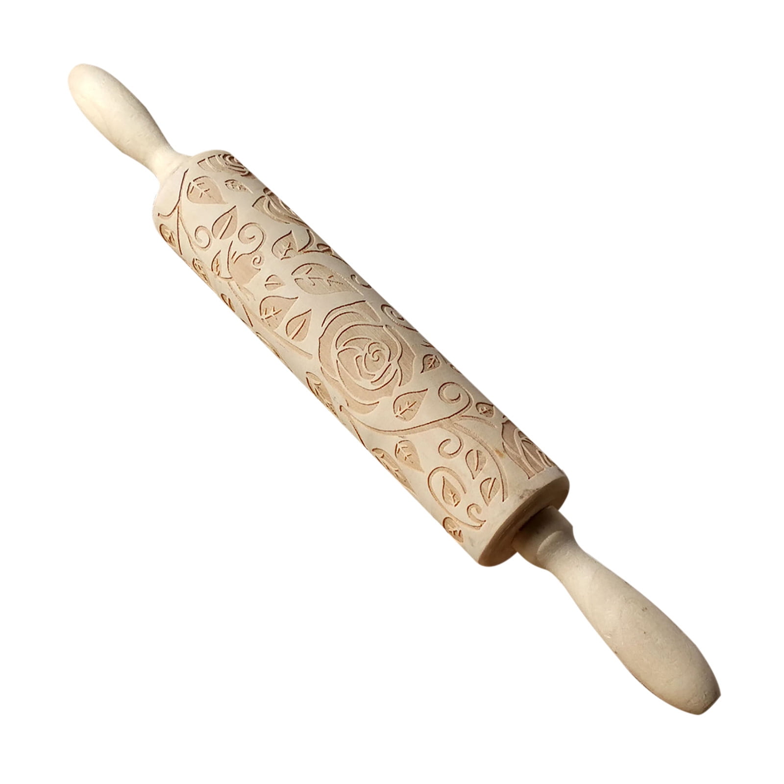 Wovilon Rolling Pins For Baking Wooden Rolling Pin, Rose Flower ...