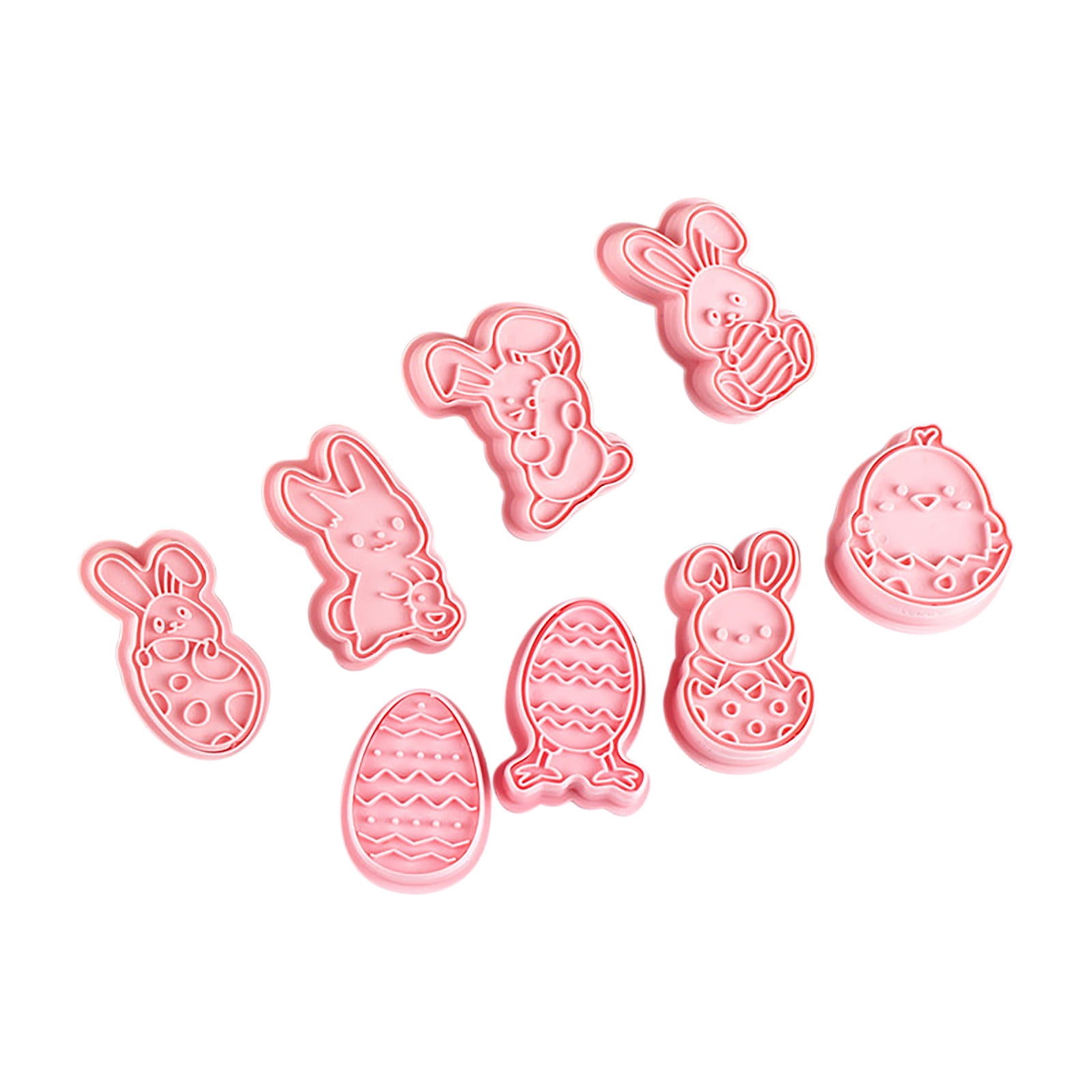 Wovilon Silicone Baking Mold Easter 8 Kinds Of 3D Bunny Chick Shape ...