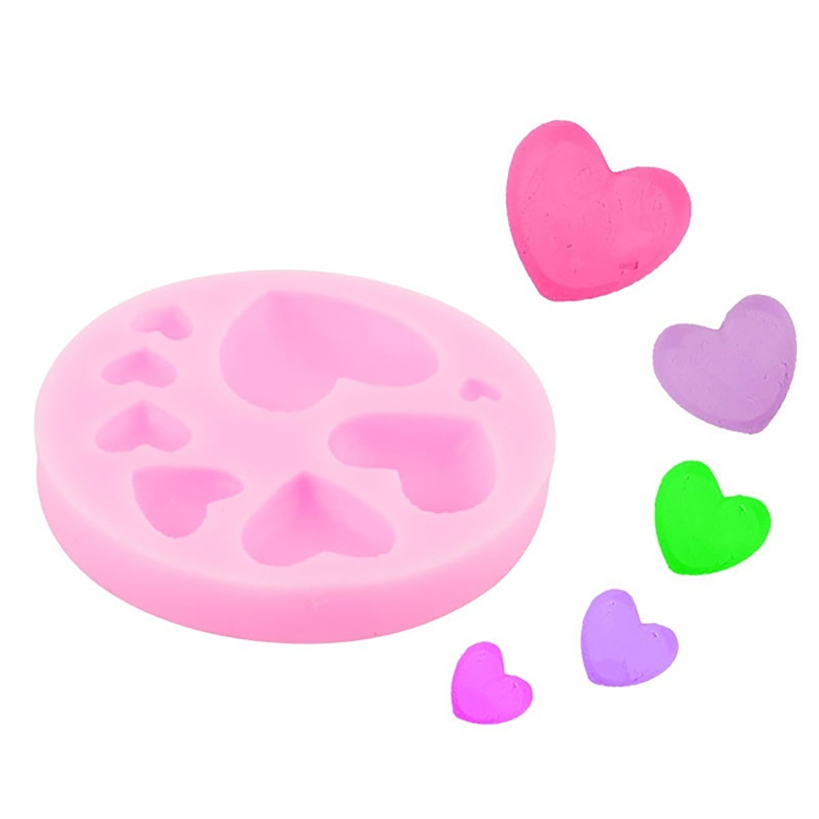 Wovilon Silicone Molds Cake Mold Love Heart Shape Silicone Fondant Mold ...