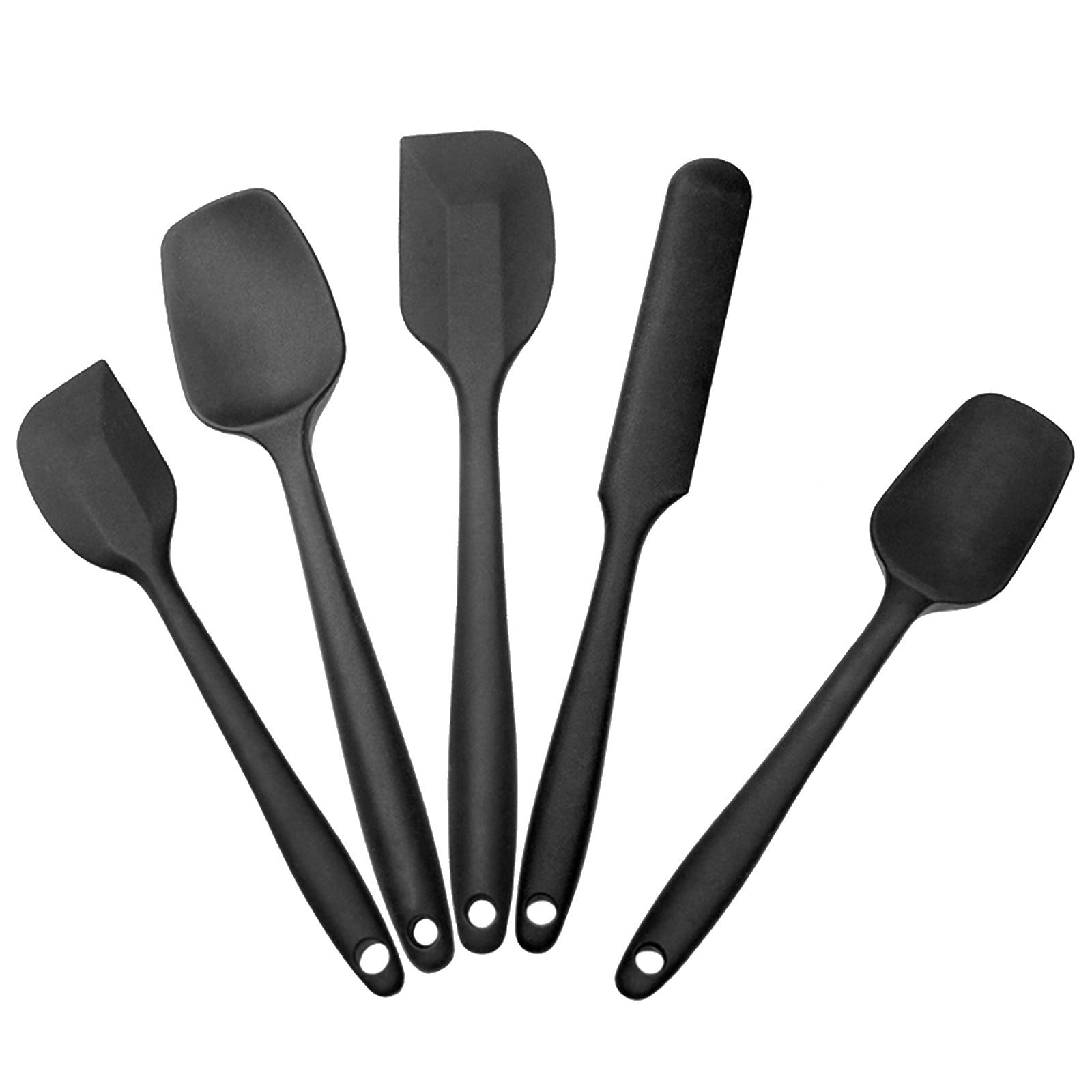 Wovilon Silicone Spatula Set, 5-Pieces Heat Resistant Kitchen Utensils ...