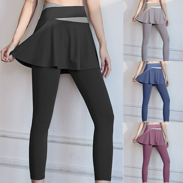 Wovilon Skirted Leggings for Women Tennis Skorts s Gym Yoga Legging with Skirts - Walmart.com