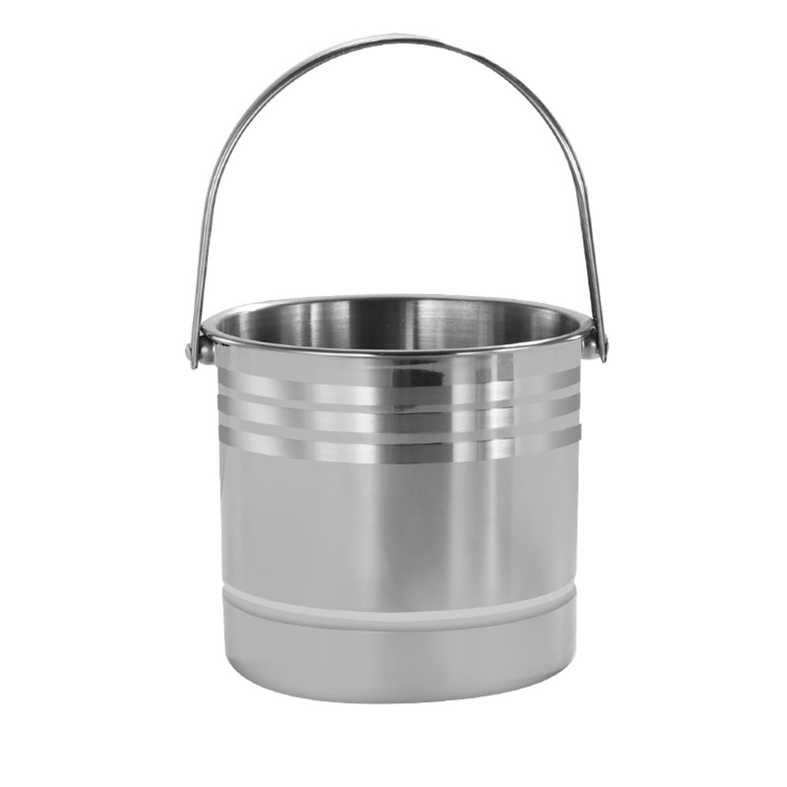 Wovilon Stainless Steel Ice Bucket Bar Portable Beer Chilling Bucket ...