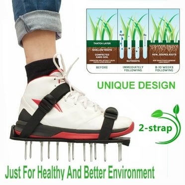Walensee Lawn Spike Aerator with 15 Iron Spikes for Garden - Walmart.com