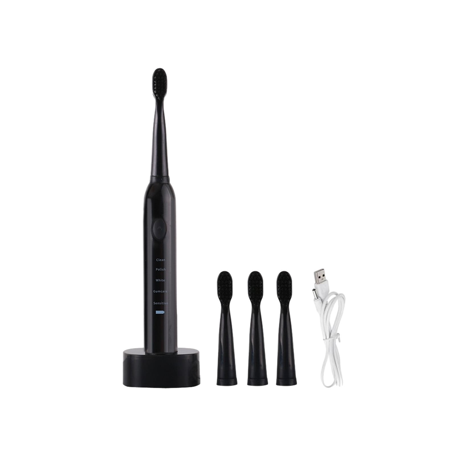 Wovilon Toothbrush With 4 Brush Heads And USB Charging Base, Five Modes ...