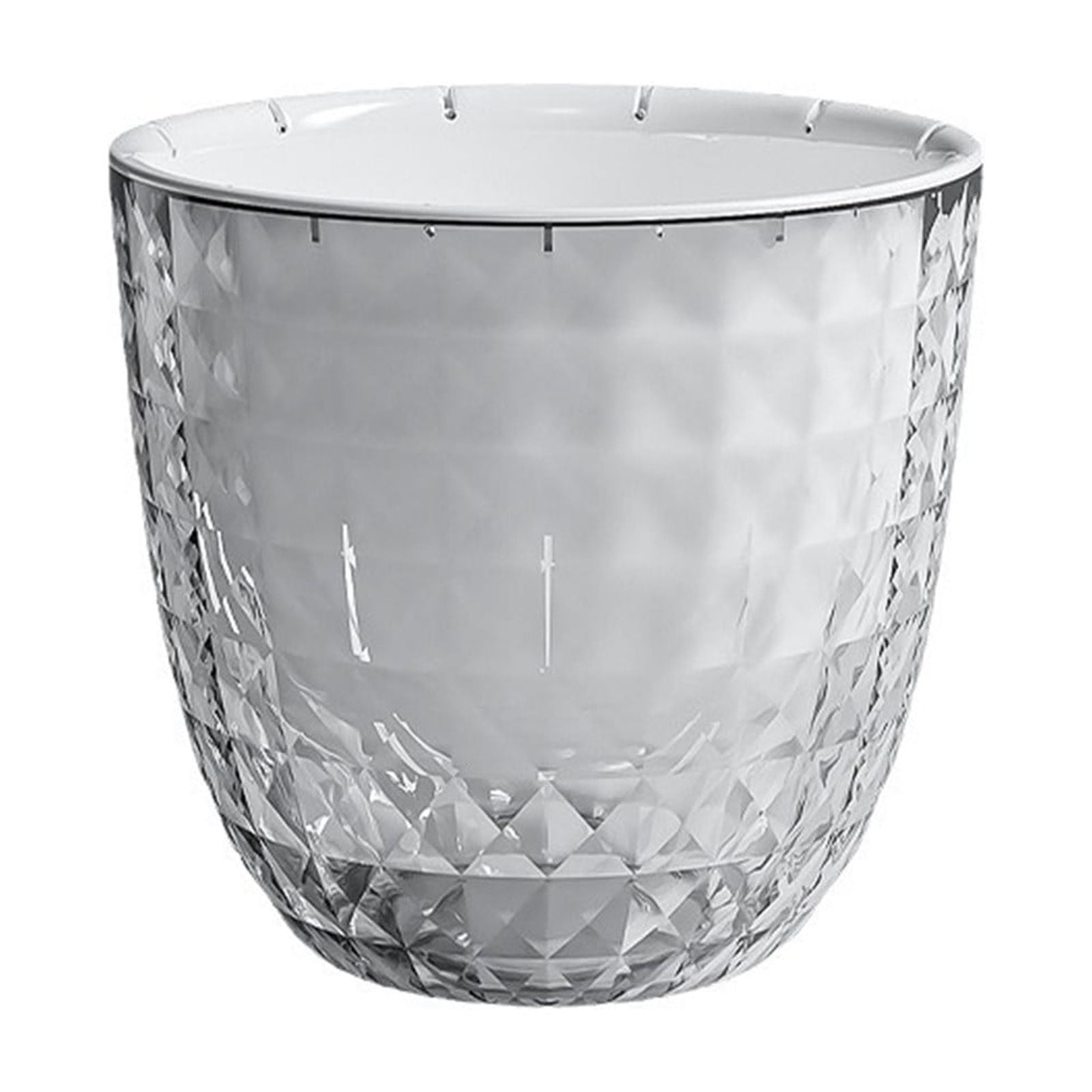 Wovilon Transparent Diamond Flower Pot Double Layer Water Storage ...