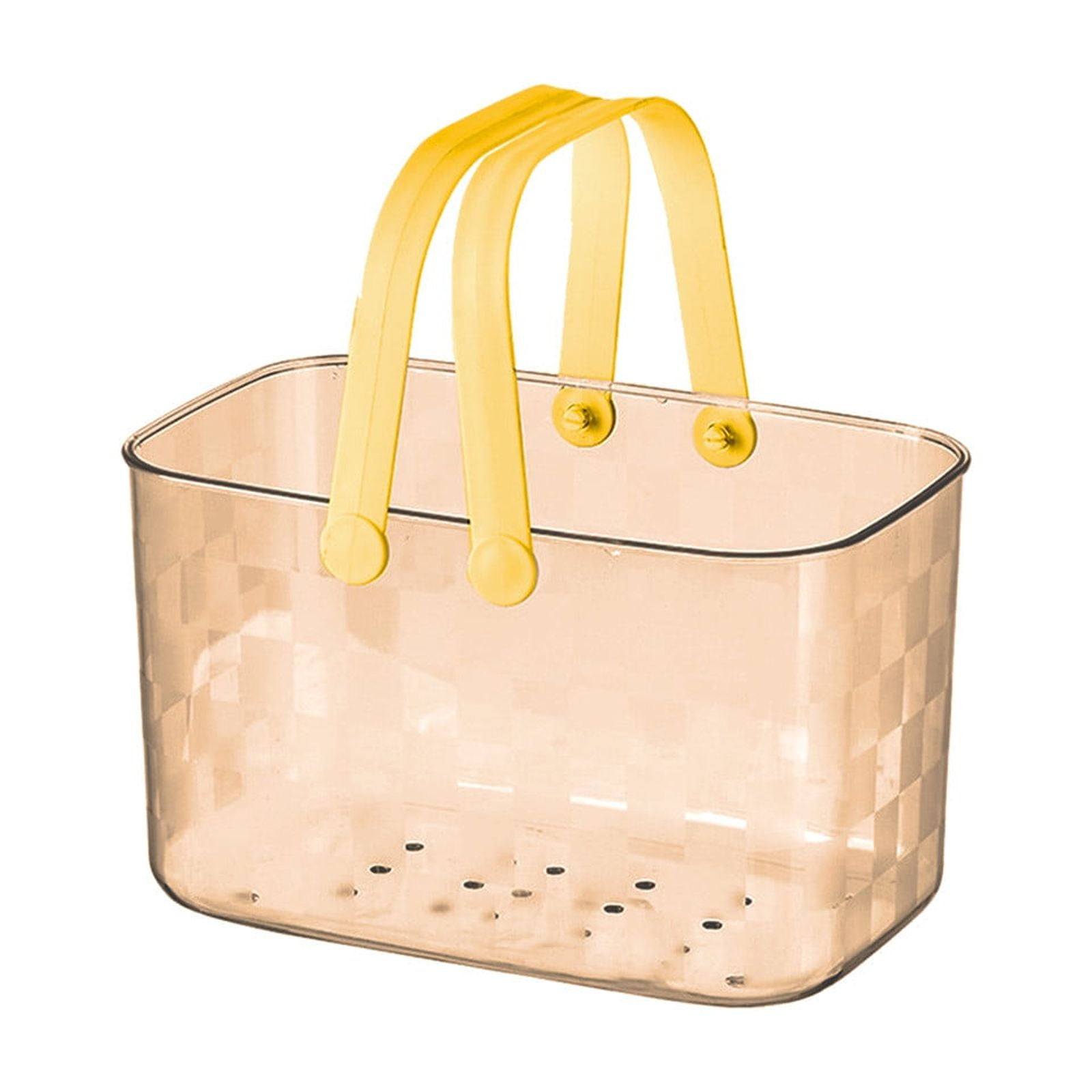 Wovilon Transparent Handle Bath Basket Bathroom Student Bath Plastic ...