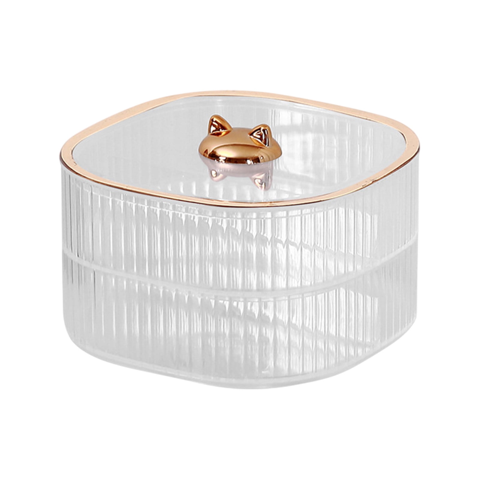 Wovilon Transparent Kitty Rotating Candy Household Dry Fruit Tray ...