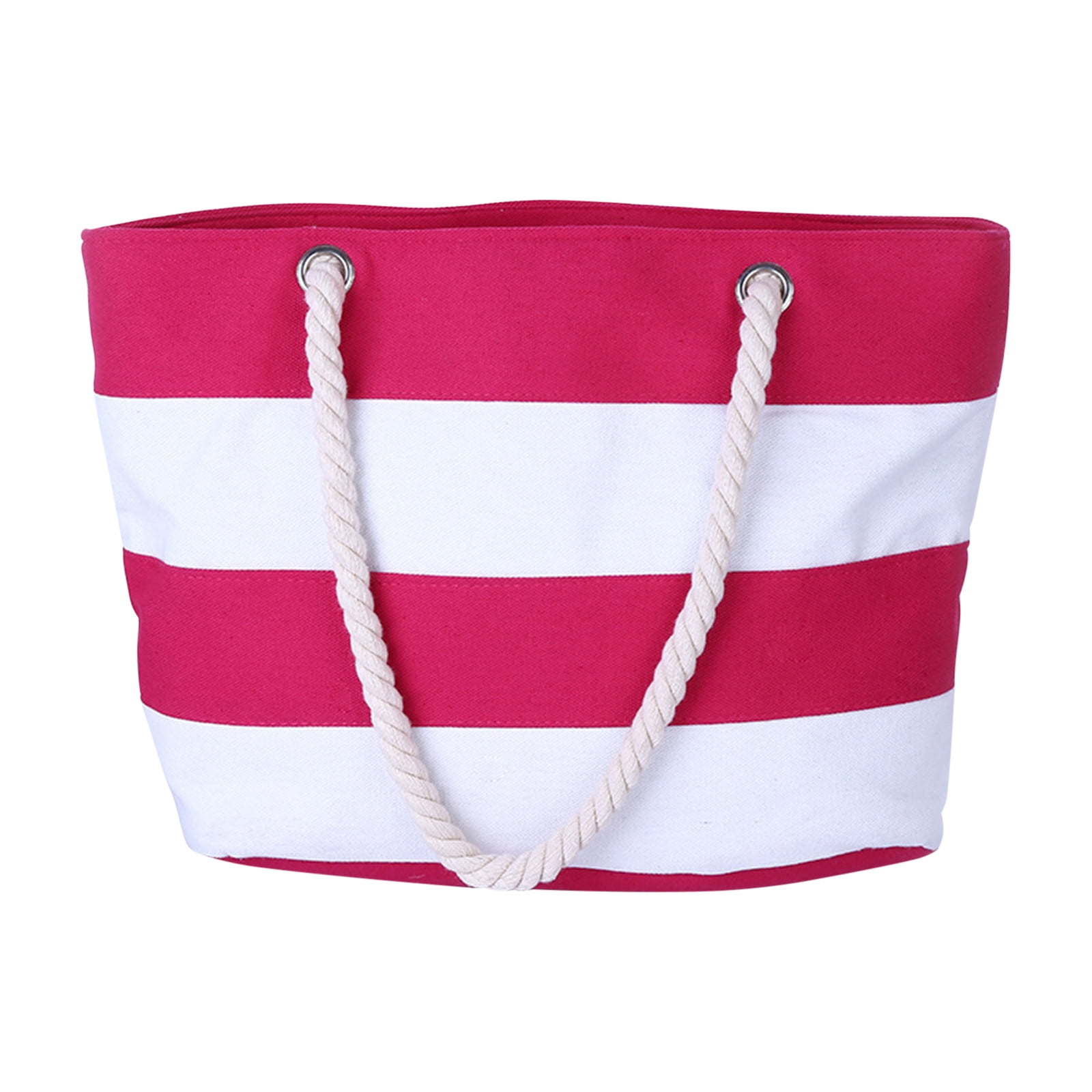 Wovilon Tropical Striped Summer Tote Bag for Women, Reusable Grocery ...