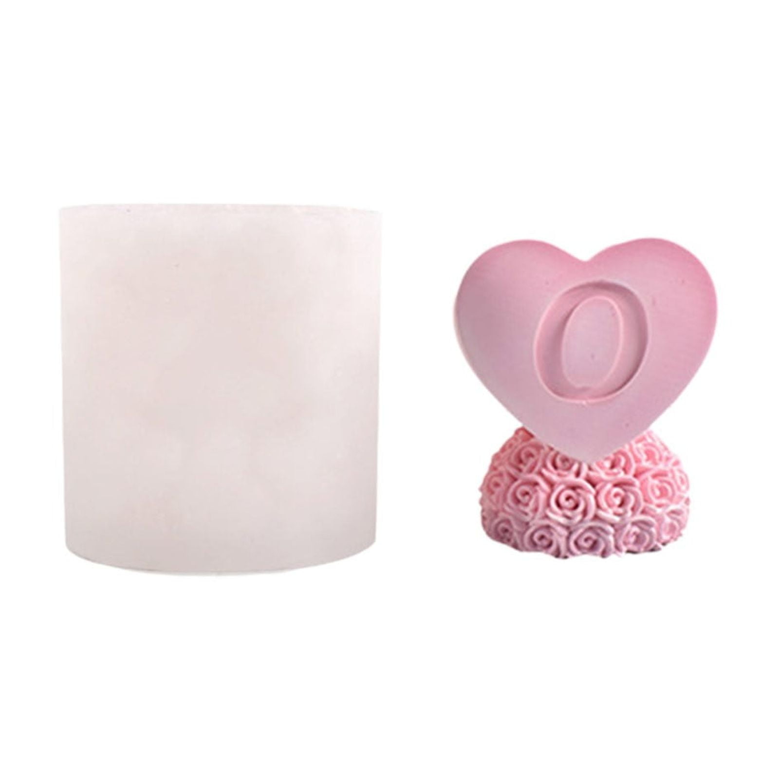 Wovilon Valentine's Day Moulds Rose Love Candle Molds DIY Aroma Love ...