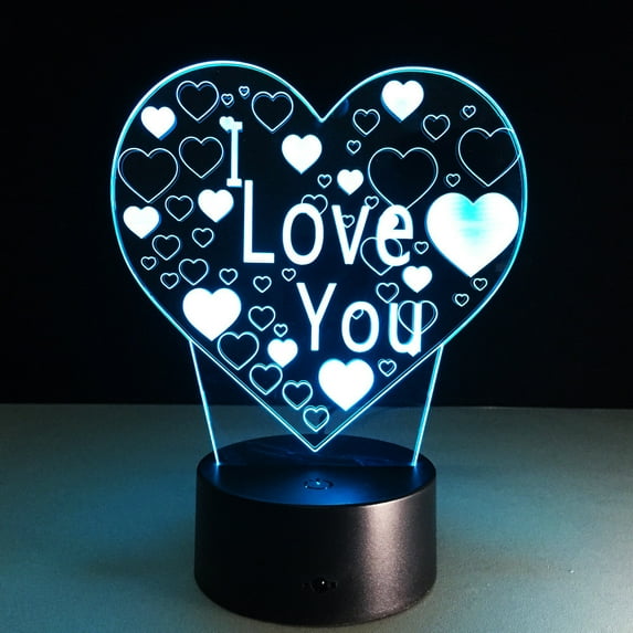 Wovilon Visual Night Light 7 Colors Change LED Desk Lamp Bedroom Home ...