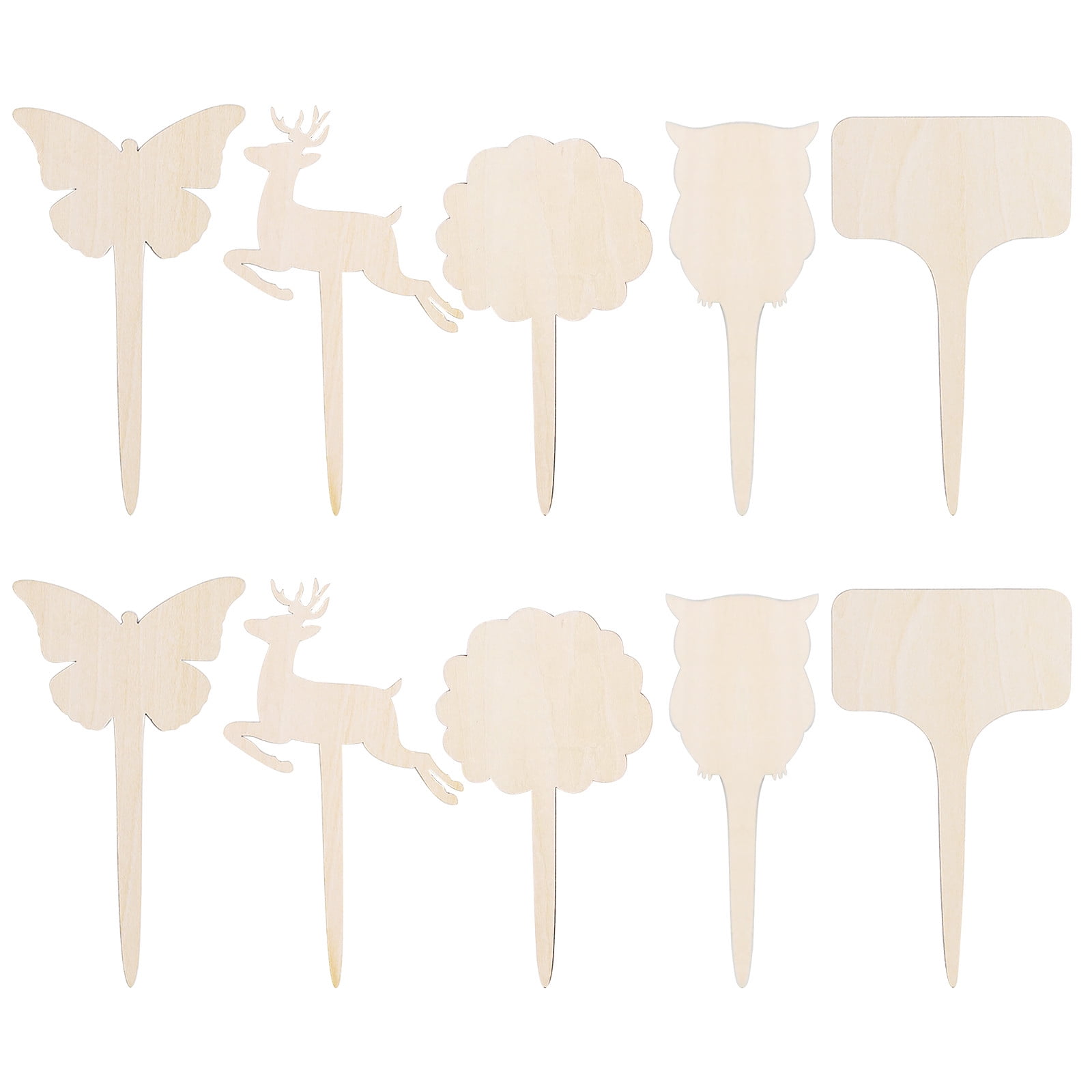 Wovilon Wooden Sign Creative Gardening Plant Label Can Write Insert ...