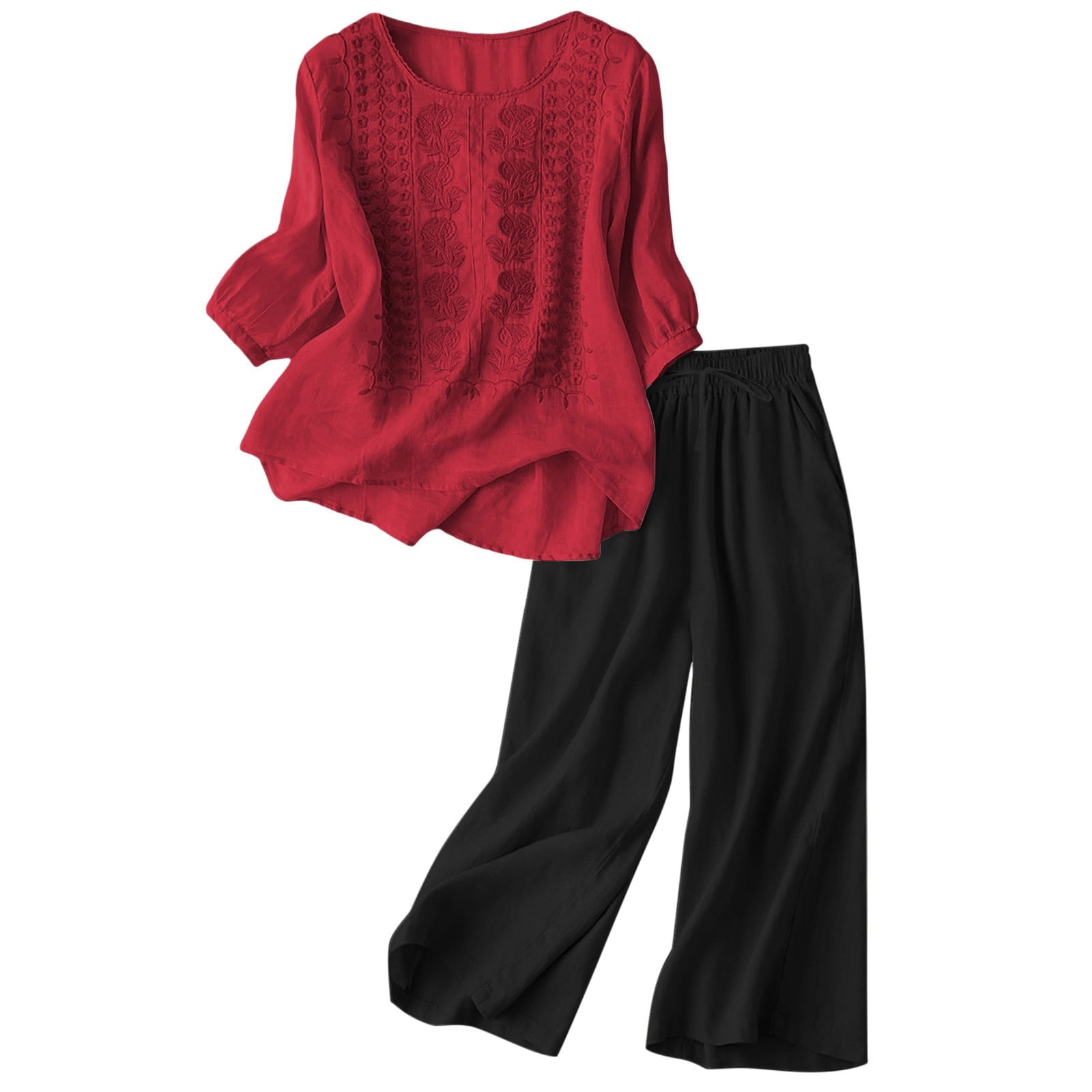 Wovix Fall Outfits For Women 2025 Trendy Sets 2 Piece Solid Linen ...