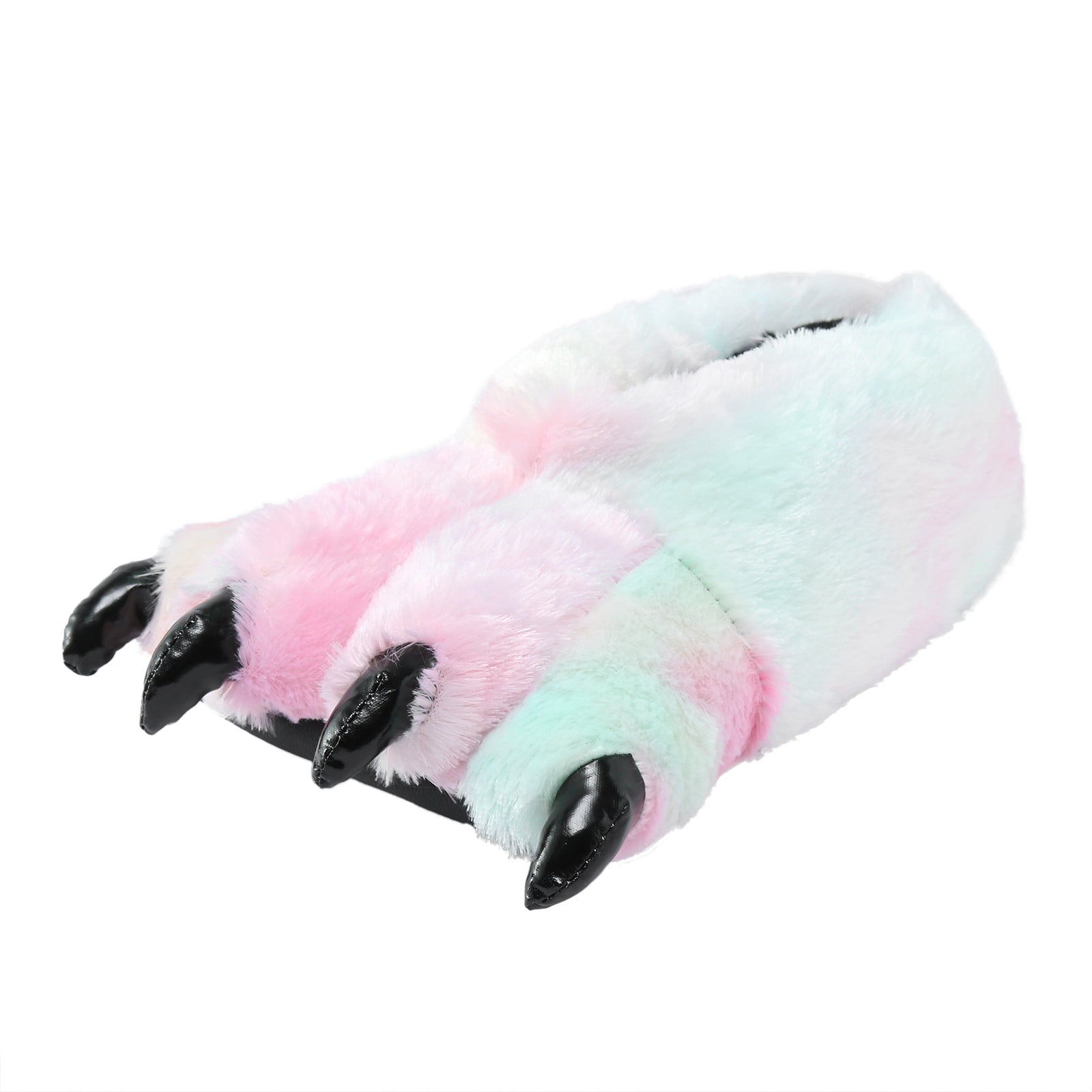 Wovix Fuzzy Bear Feet Slippers Womens Mens Funny Indoor House Shoes ...