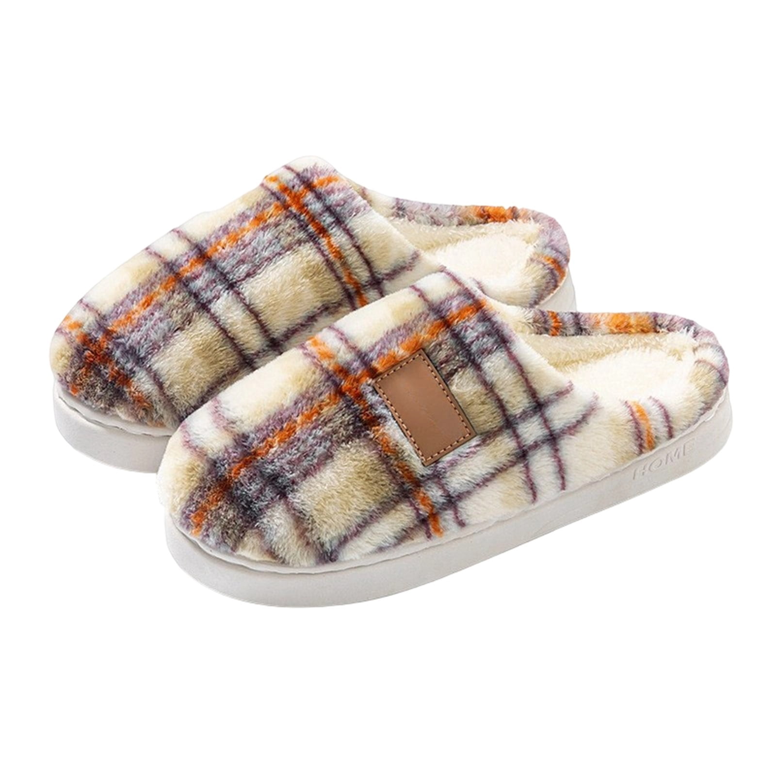 Wovix Fuzzy Slippers for Women Indoor Unisex House Shoes Memory Foam ...