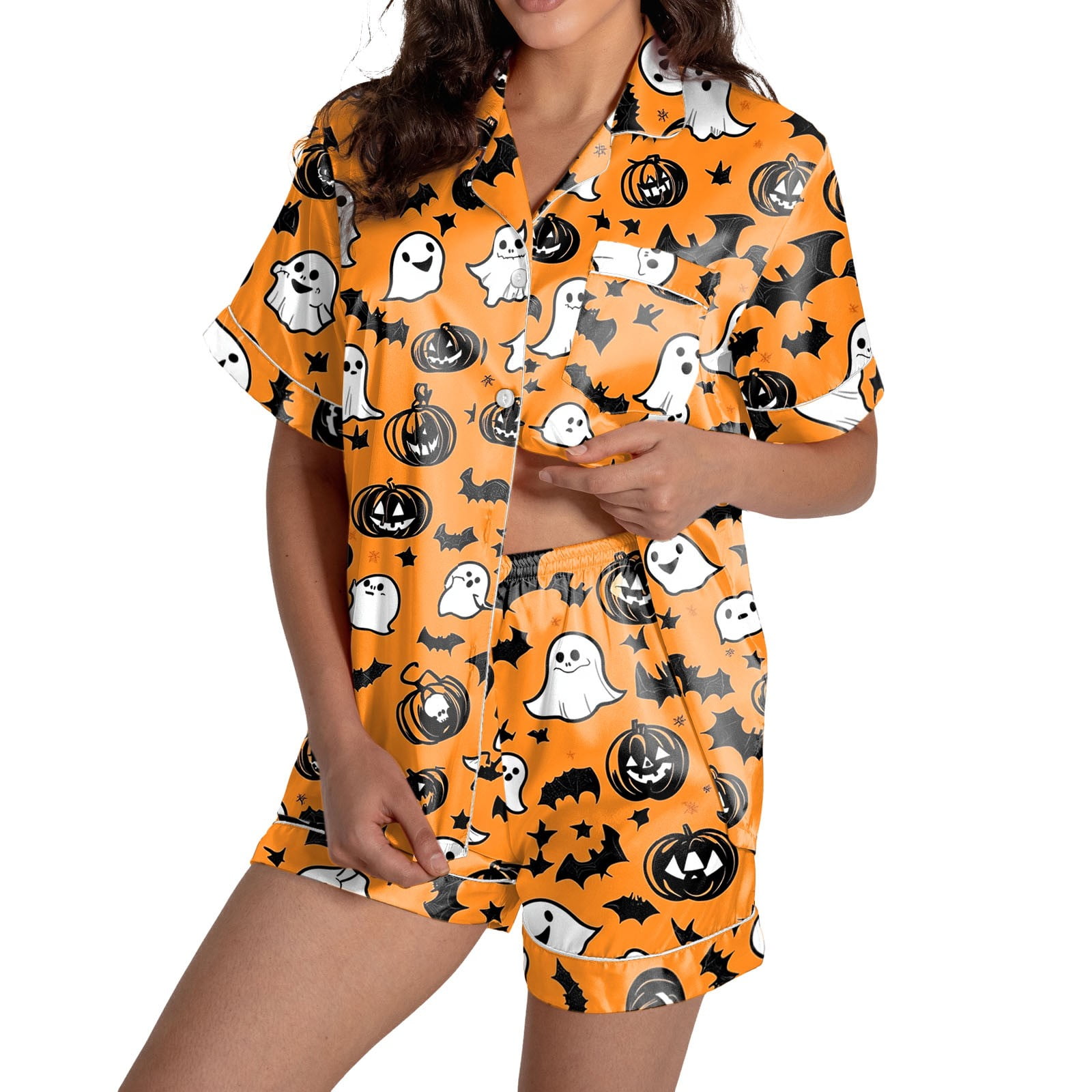 Wovix Halloween Pajamas Women Set Fall Pjs Stylish Button Collared ...