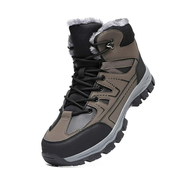 Wovix Men's Ankle Boots Snow Boots Insulated Faux Fur Liner Winter ...