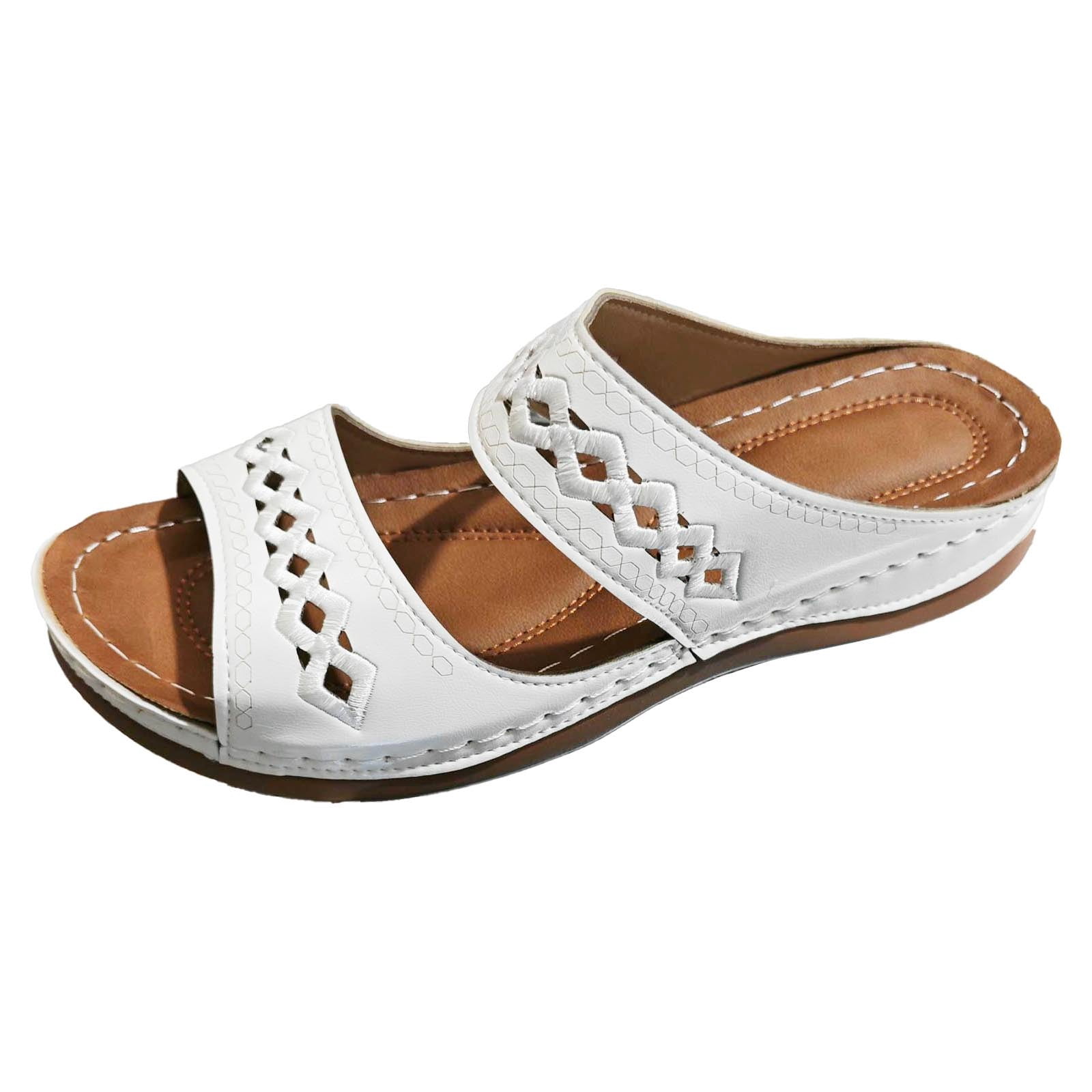 Wovix Slippers For Women Slip-On Shoes Double Band Breathable Soft ...