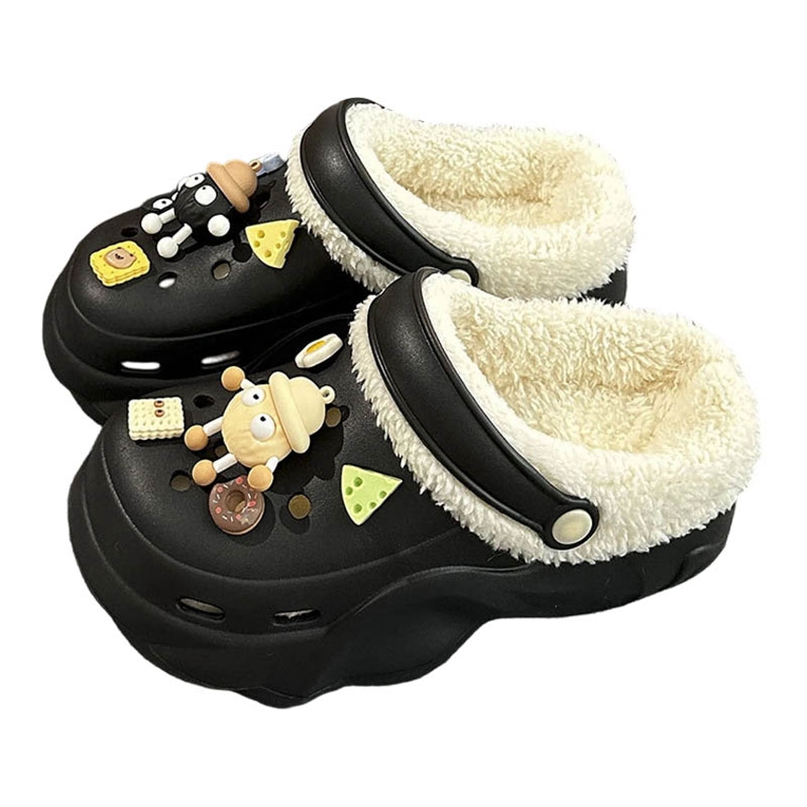 Wovix Solid Color Thermal Lined Clogs Slip On Soft Sole Platform Non ...