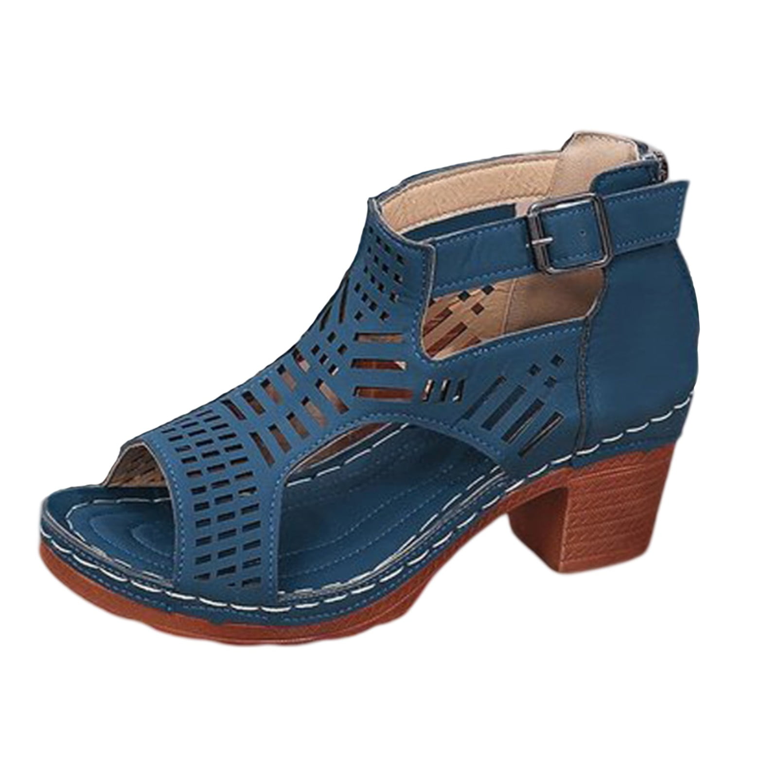 Wovix Women Gladiator Sandals Summer Dressy Open Toe Heel Dress Hollow ...