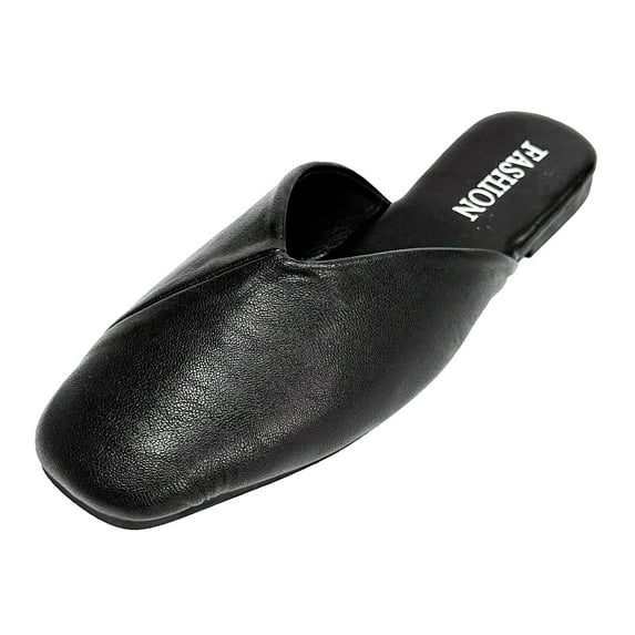 Wovix Women'S Slipper Mules Flats Closed Square Toe Slip On Backless ...