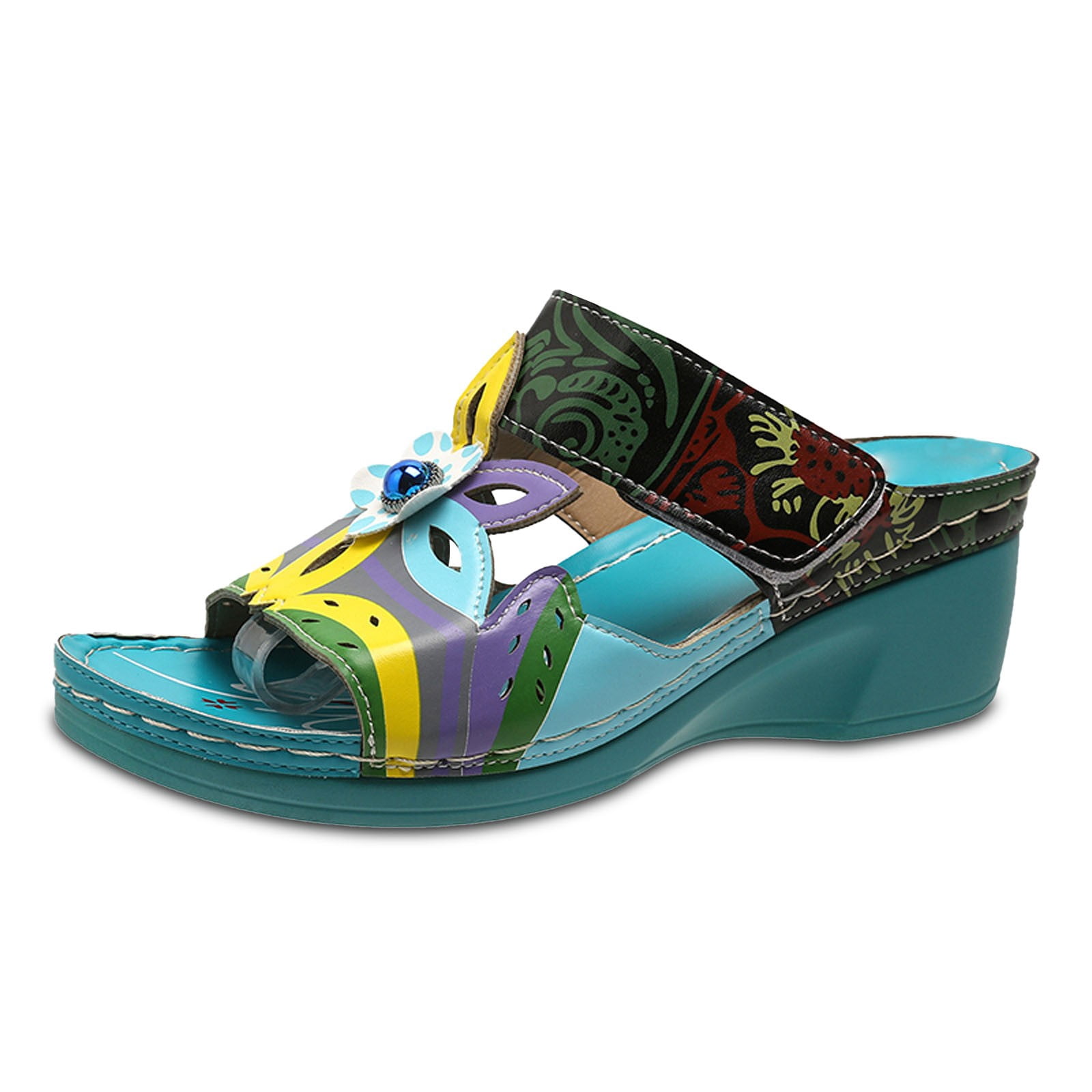 Wovix Women'S Slipper Trendy Cute Ankle Band Wedge Shoes Arch Support ...