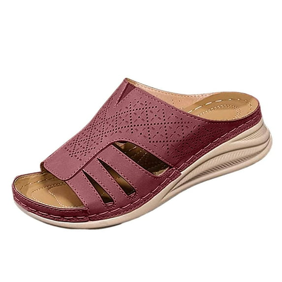 Wovix Women Trendy Sandals Wedge Arch Support Platform Shoes Simple ...