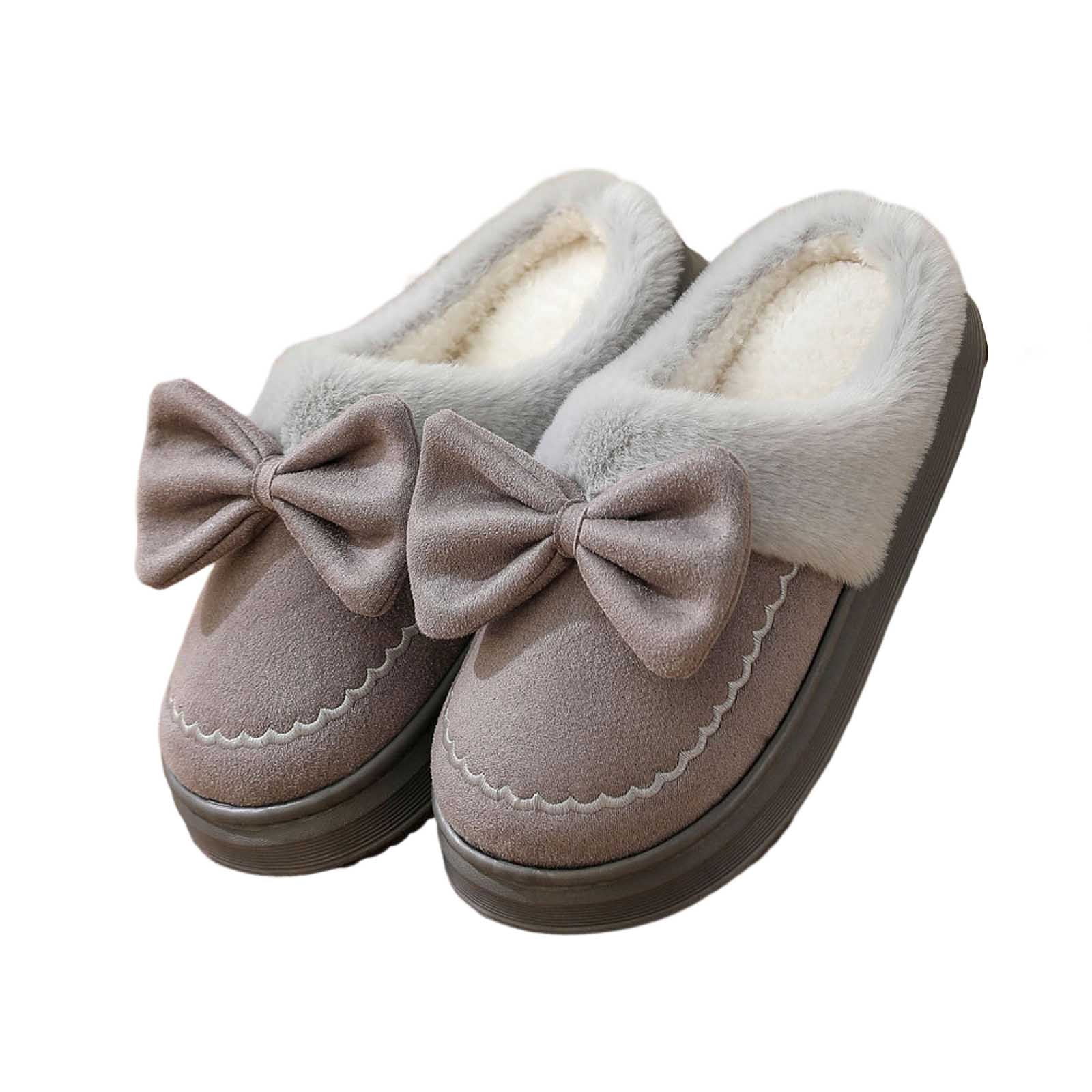 Wovix Women's Lined Micro Suede Moccasin Slipper Backless Fluffy Fuzzy ...