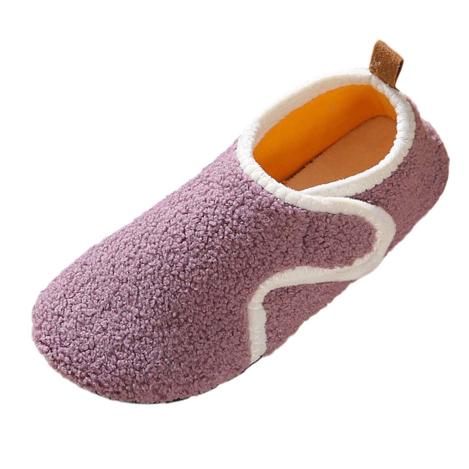Wovix Womens Mens House Slippers Rubber Sole Slipper Solid Color Comfy ...