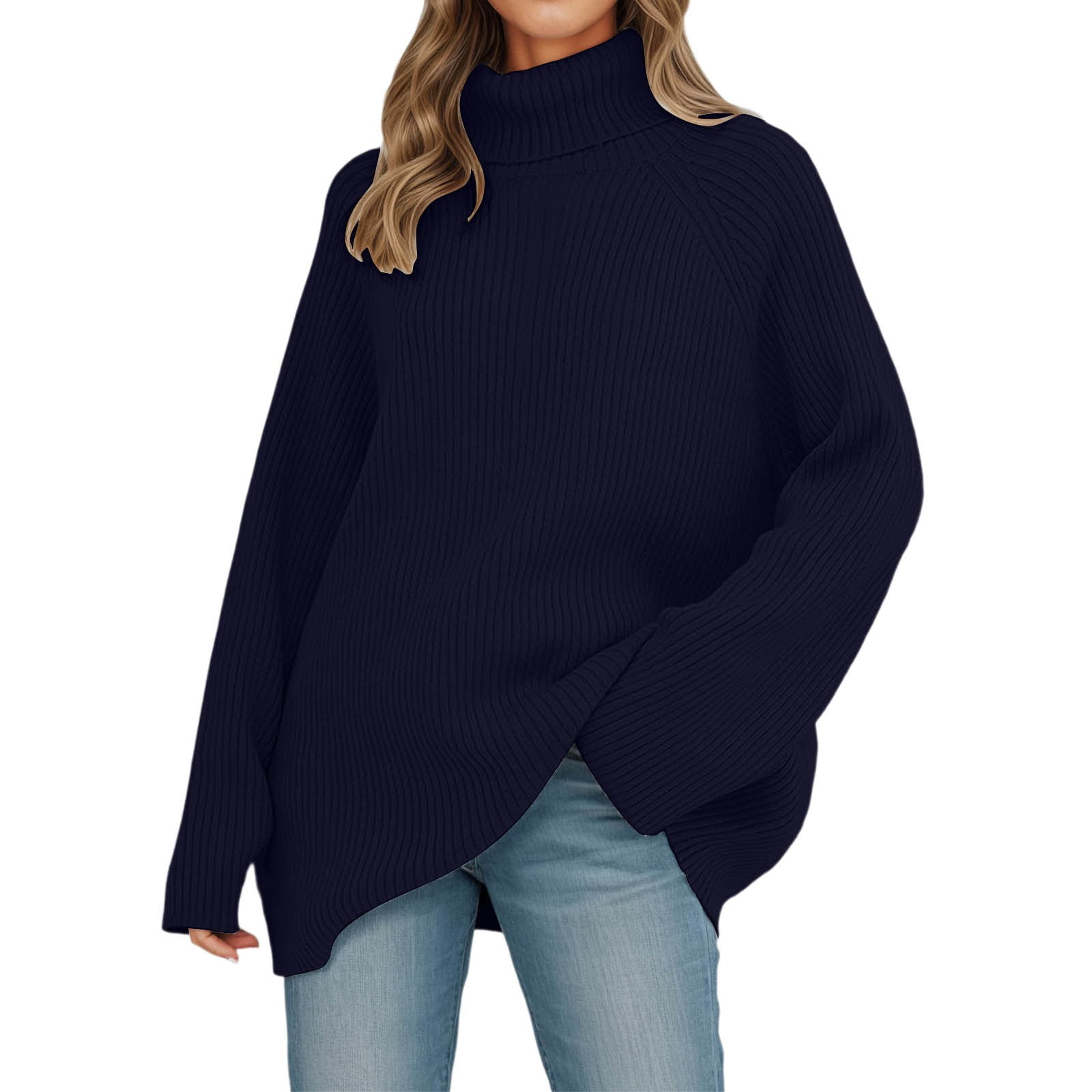 Wovix Womens Turtleneck Oversized Long-Length Sweater Dress 2025 Plus ...