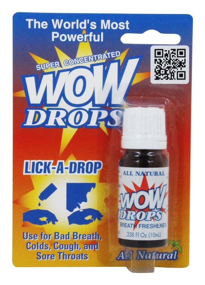 WOW Drops Mouthwash for Bad Breath, Colds, Cough, Sore Throat, 0.32 oz ...