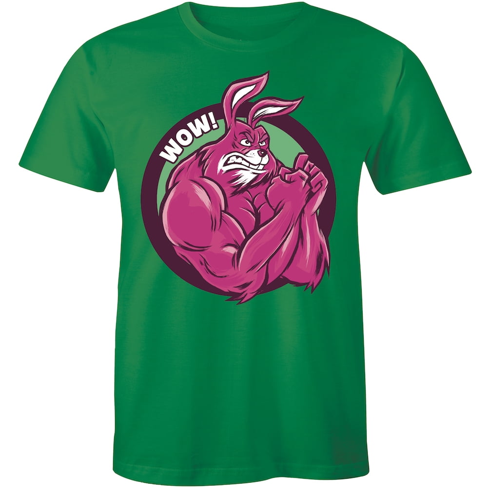 Wow Rabbit Fitness Bunny Loves To Workout For Men Bodybuilder Gym T ...