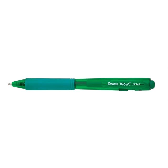Wow! Retractable Ballpoint Pen, Medium Line, Green Ink (Innerpack of 12 ...
